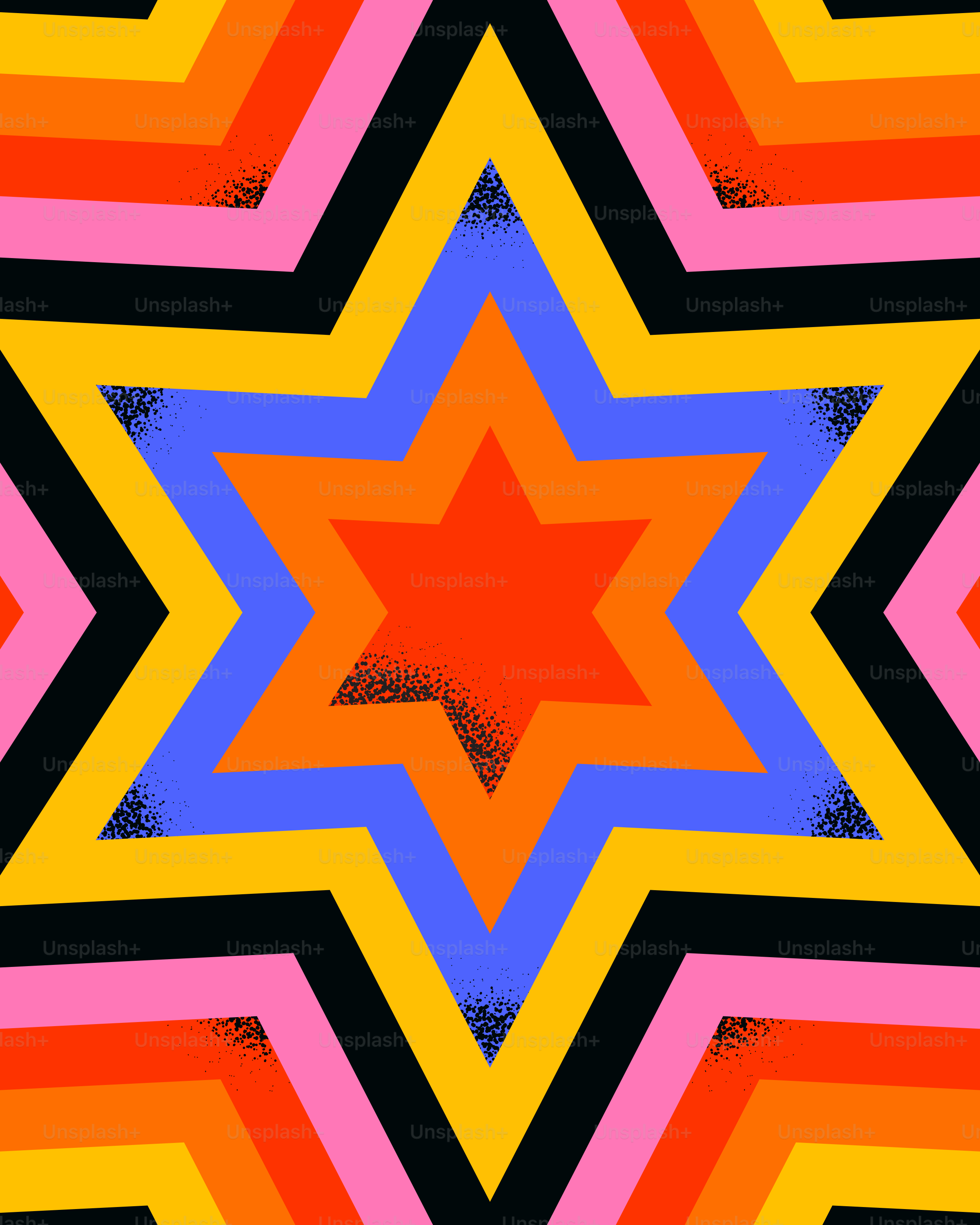 Un motivo a stella colorato con uno sfondo nero vettoriale – Immagine ...