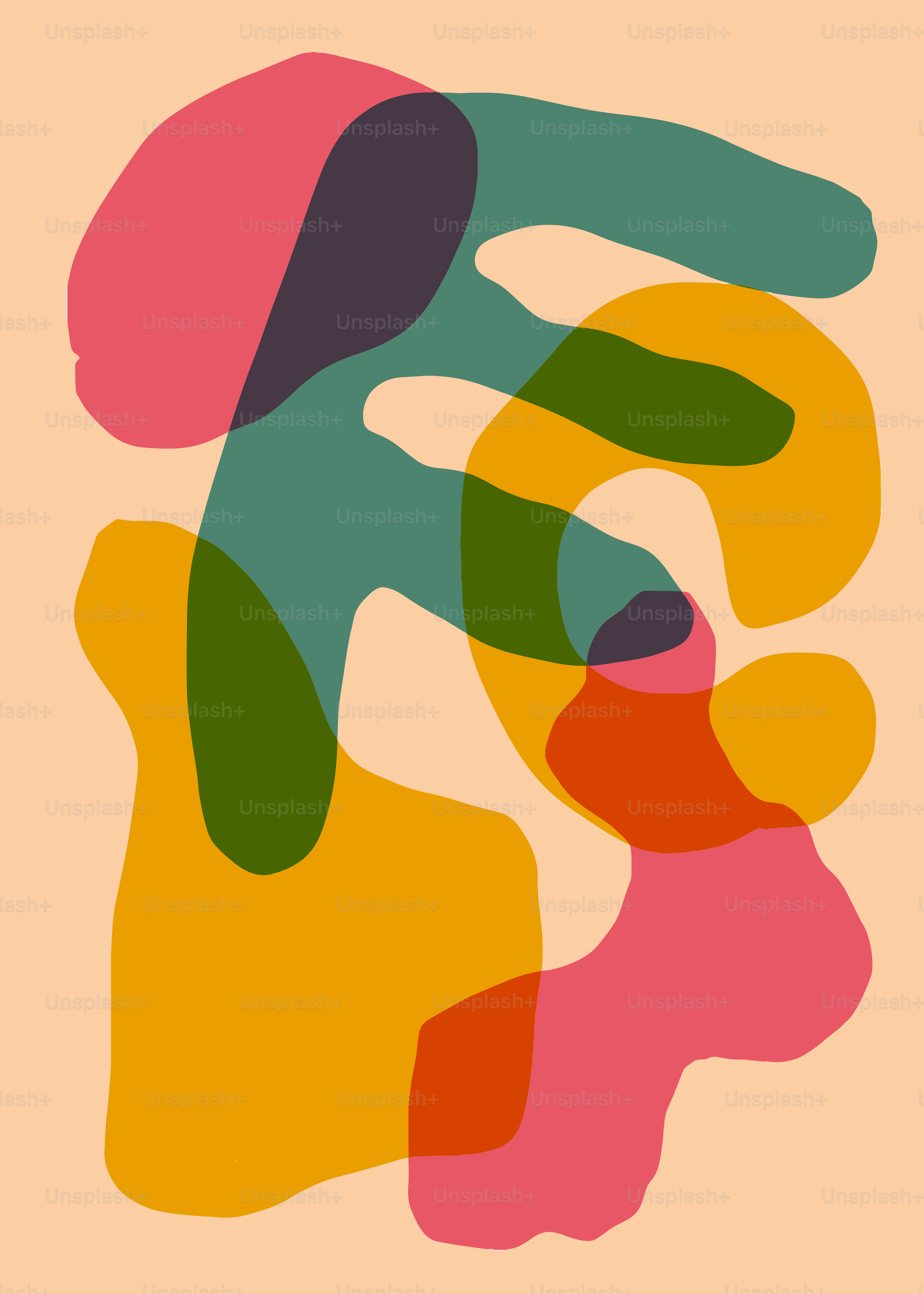 Un poster con diverse forme colorate su di esso vettoriale – Immagine ...