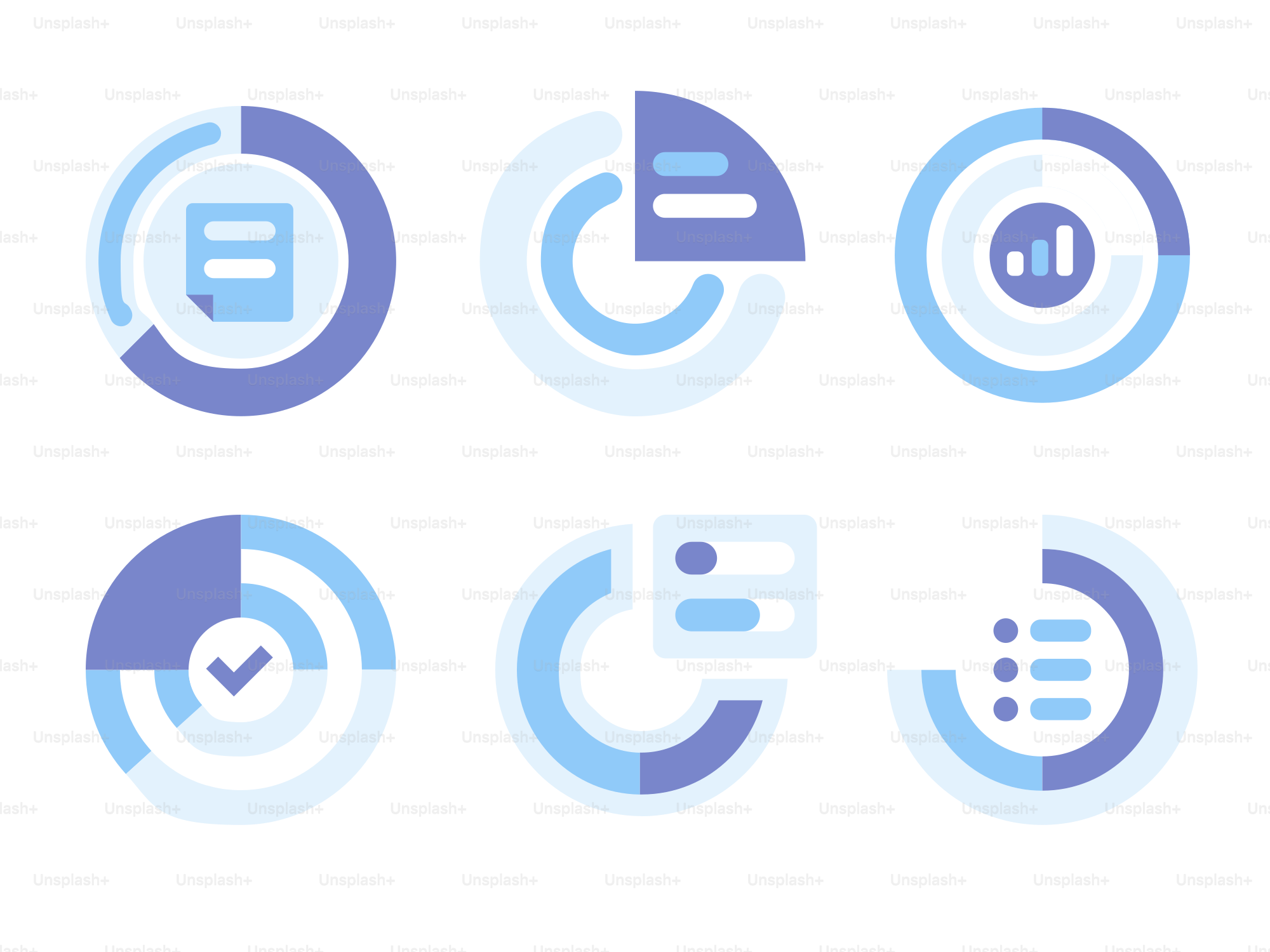 A set of blue and white icons on a white background vector – Vector ...