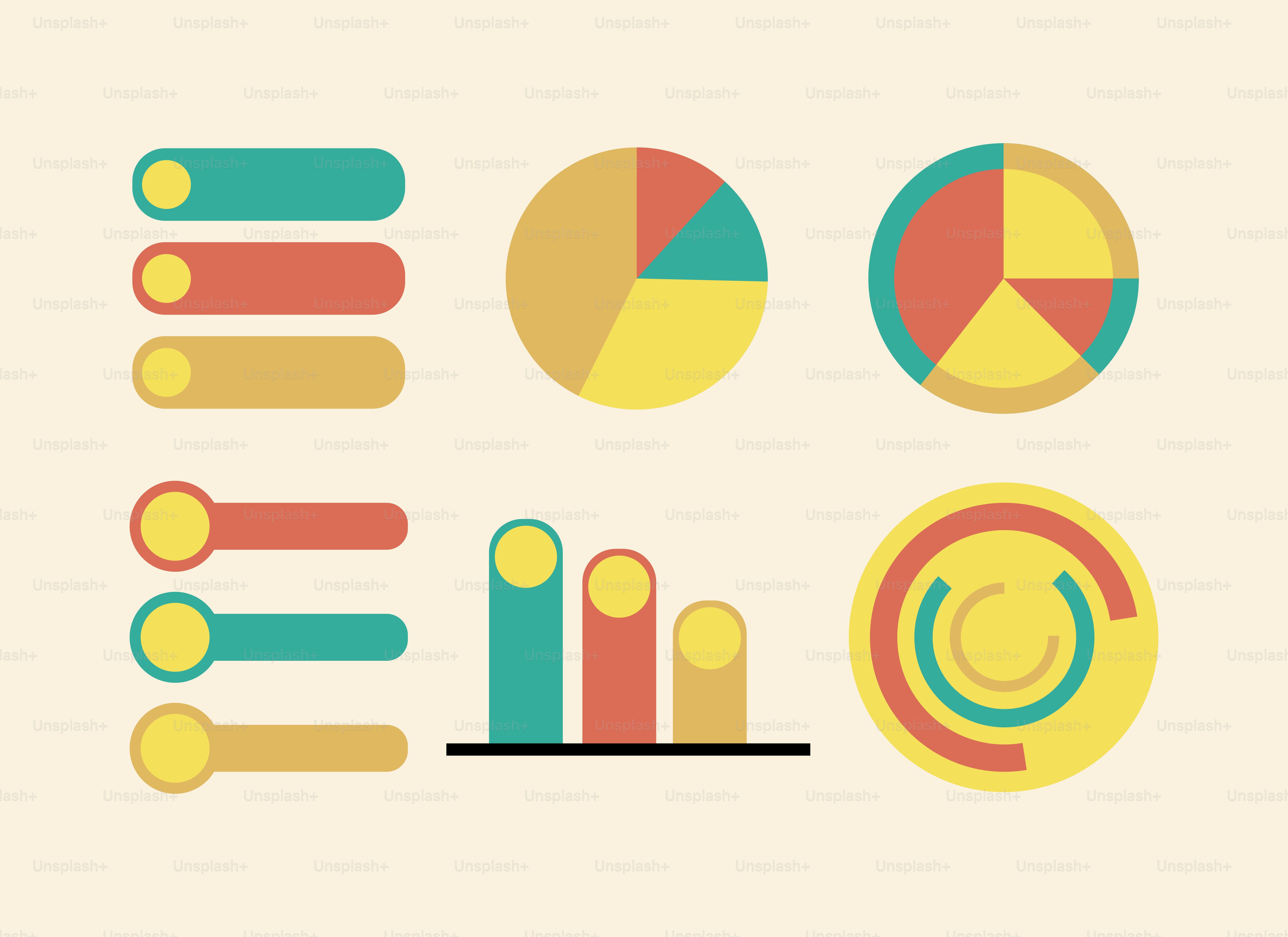 A bunch of different types of graphs on a white background vector ...