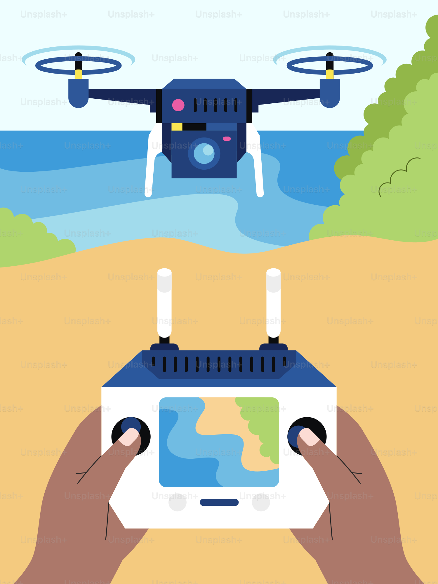 A person holding a remote control device in their hands vector ...