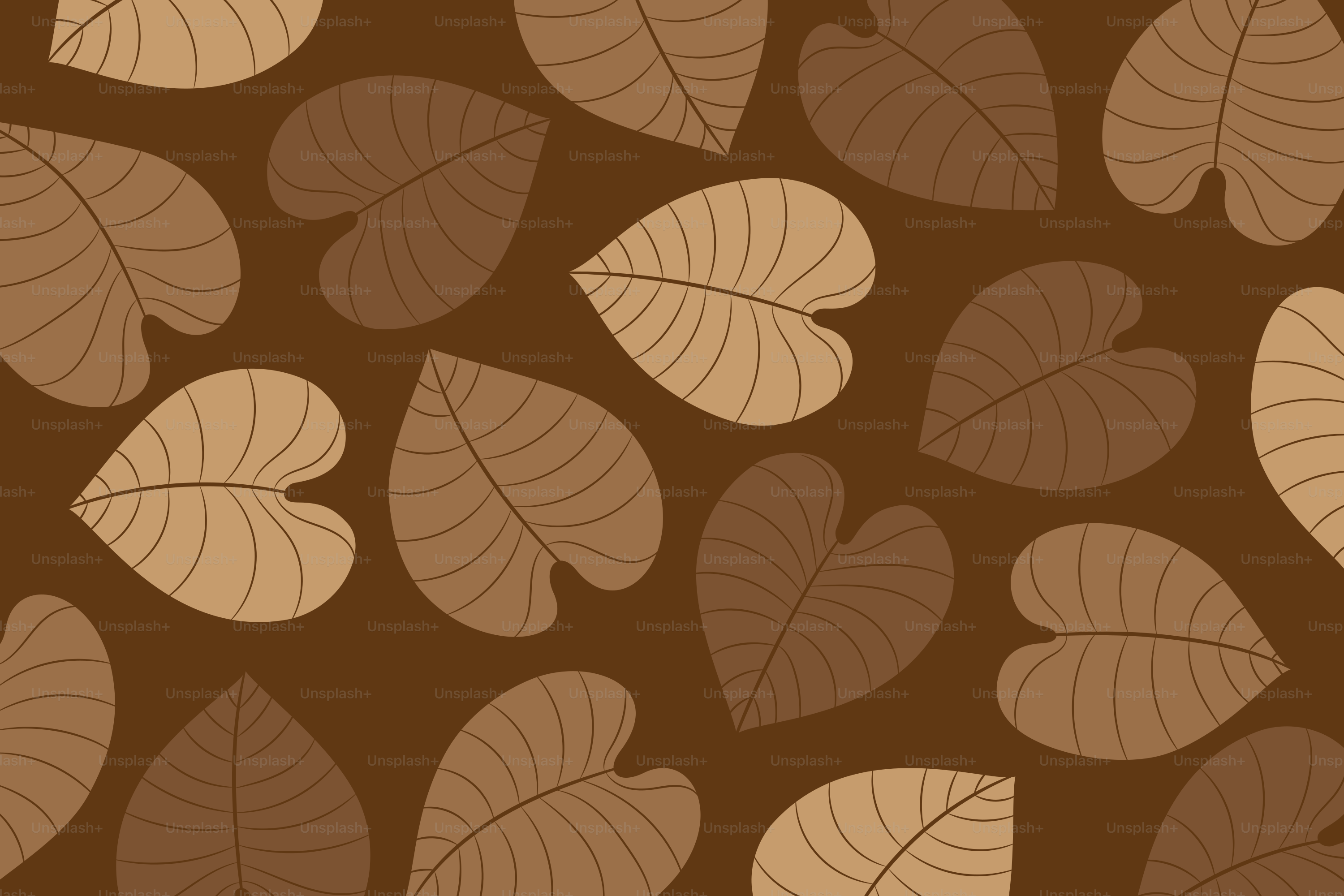 A brown and tan leaf pattern on a brown background vector – Leaves ...