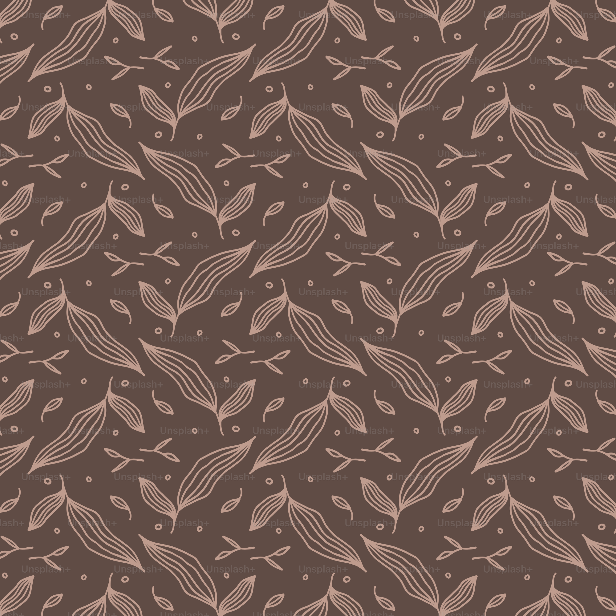A brown background with leaves and dots vector – Mocha mousse Image on ...