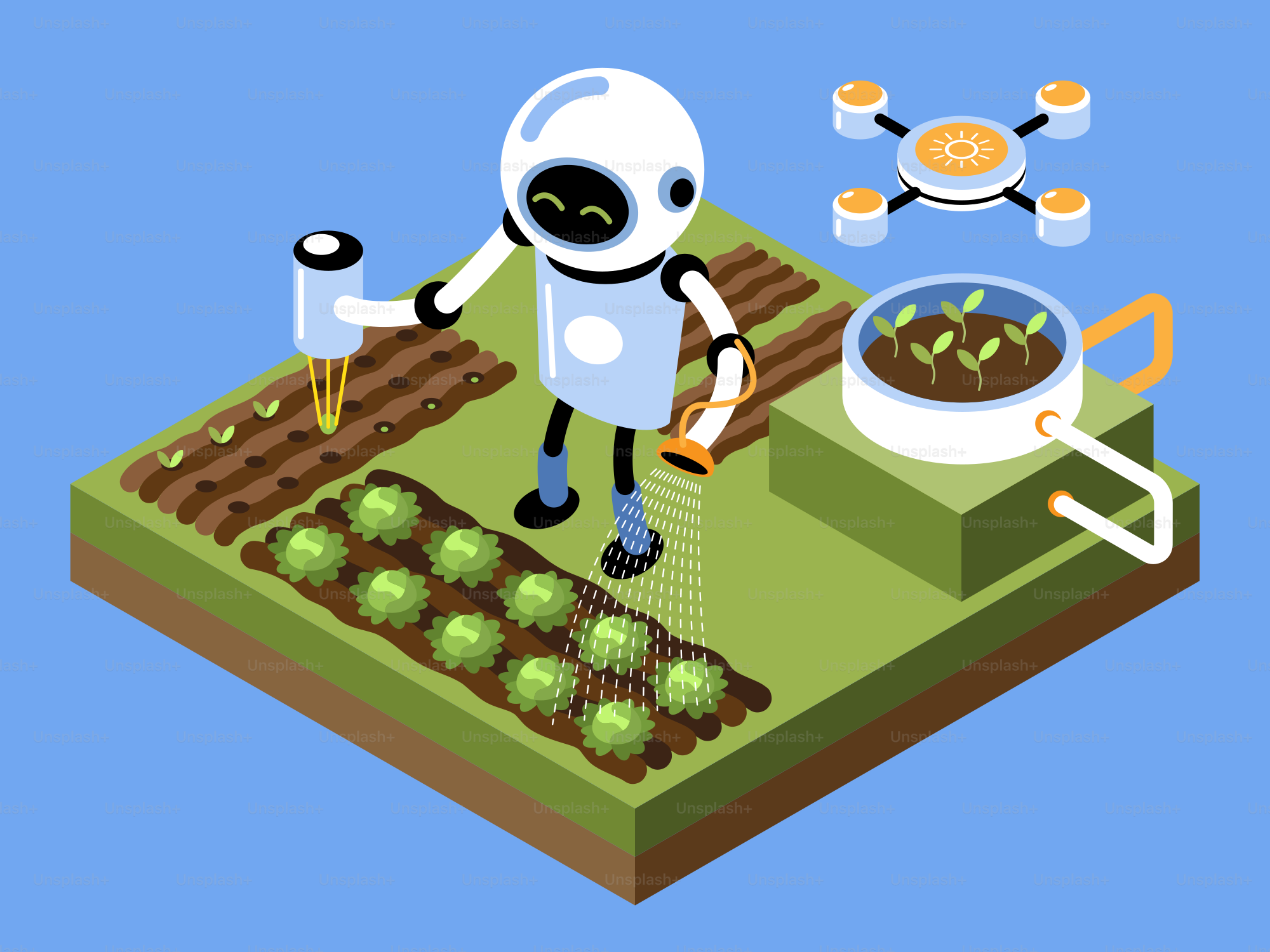 Vektor Robot berdiri di depan taman – Gambar Teknologi di Unsplash