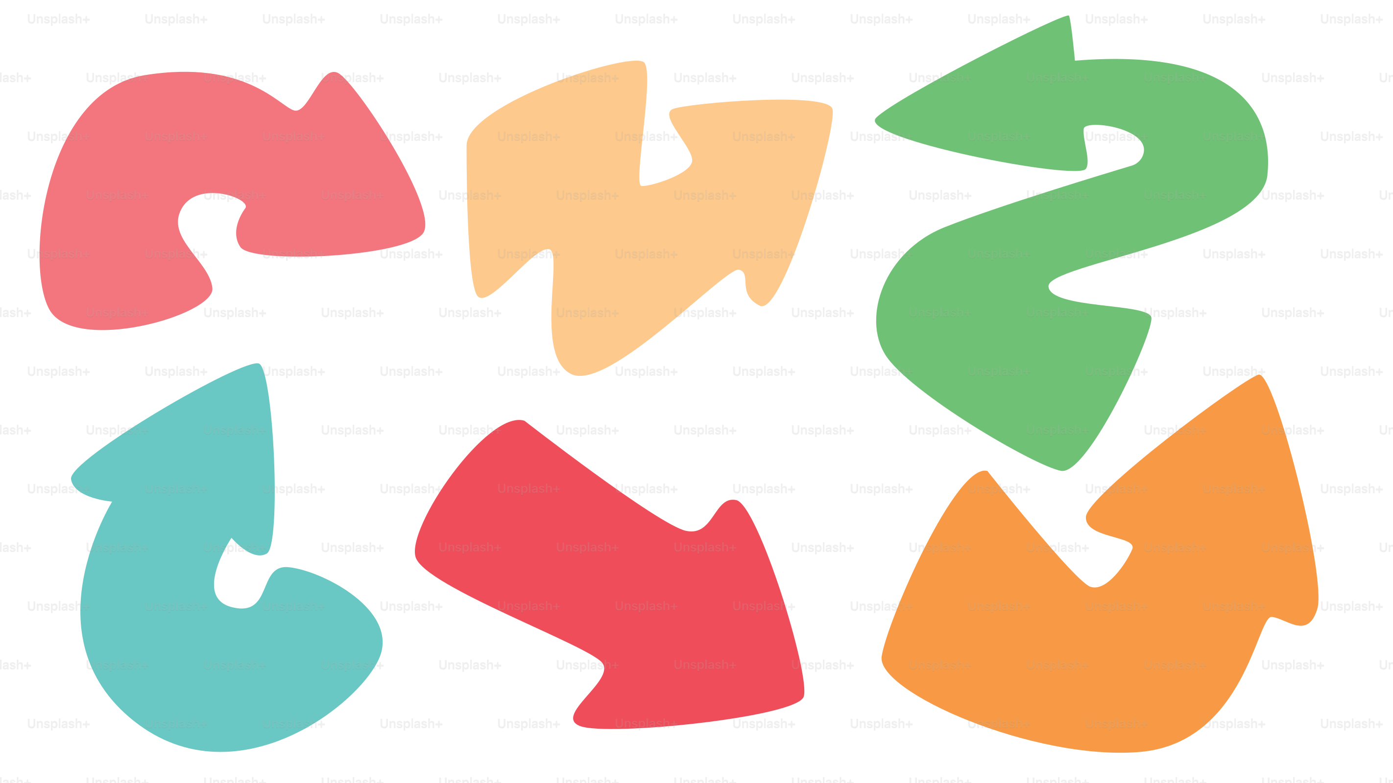 A set of colorful arrows with the letters s and w vector – Illustration ...