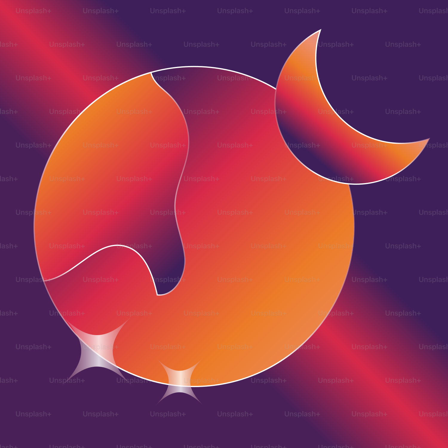 A picture of a sun and a moon on a purple background vector – Gradients ...