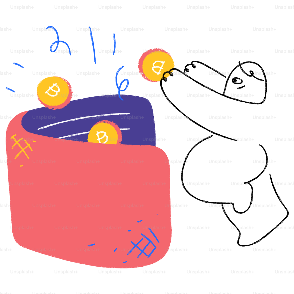 A drawing of a person throwing money into a bag vector – Vector Image ...