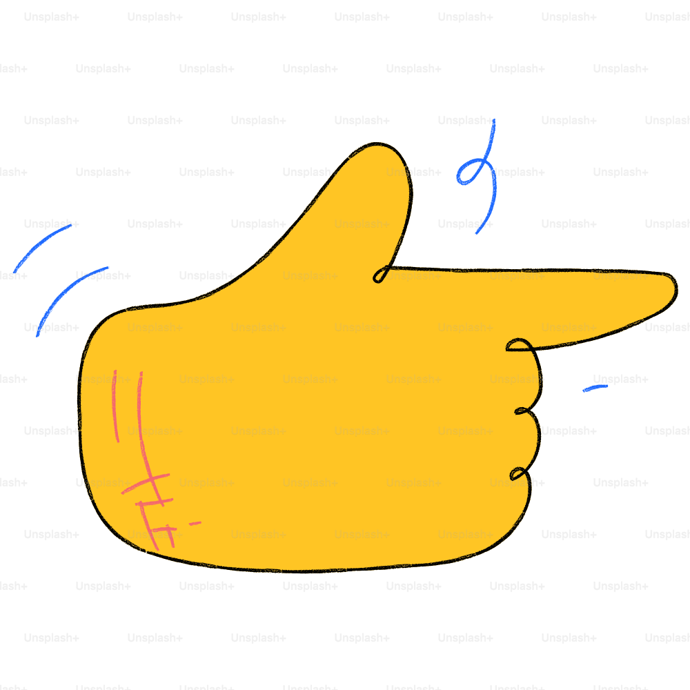 A yellow hand with a thumb pointing at something vector – Move Image on ...