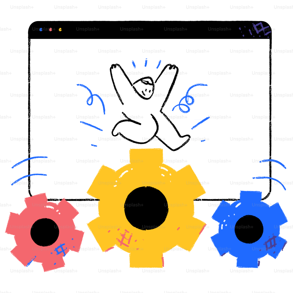 A drawing of a person falling off of a computer screen vector ...