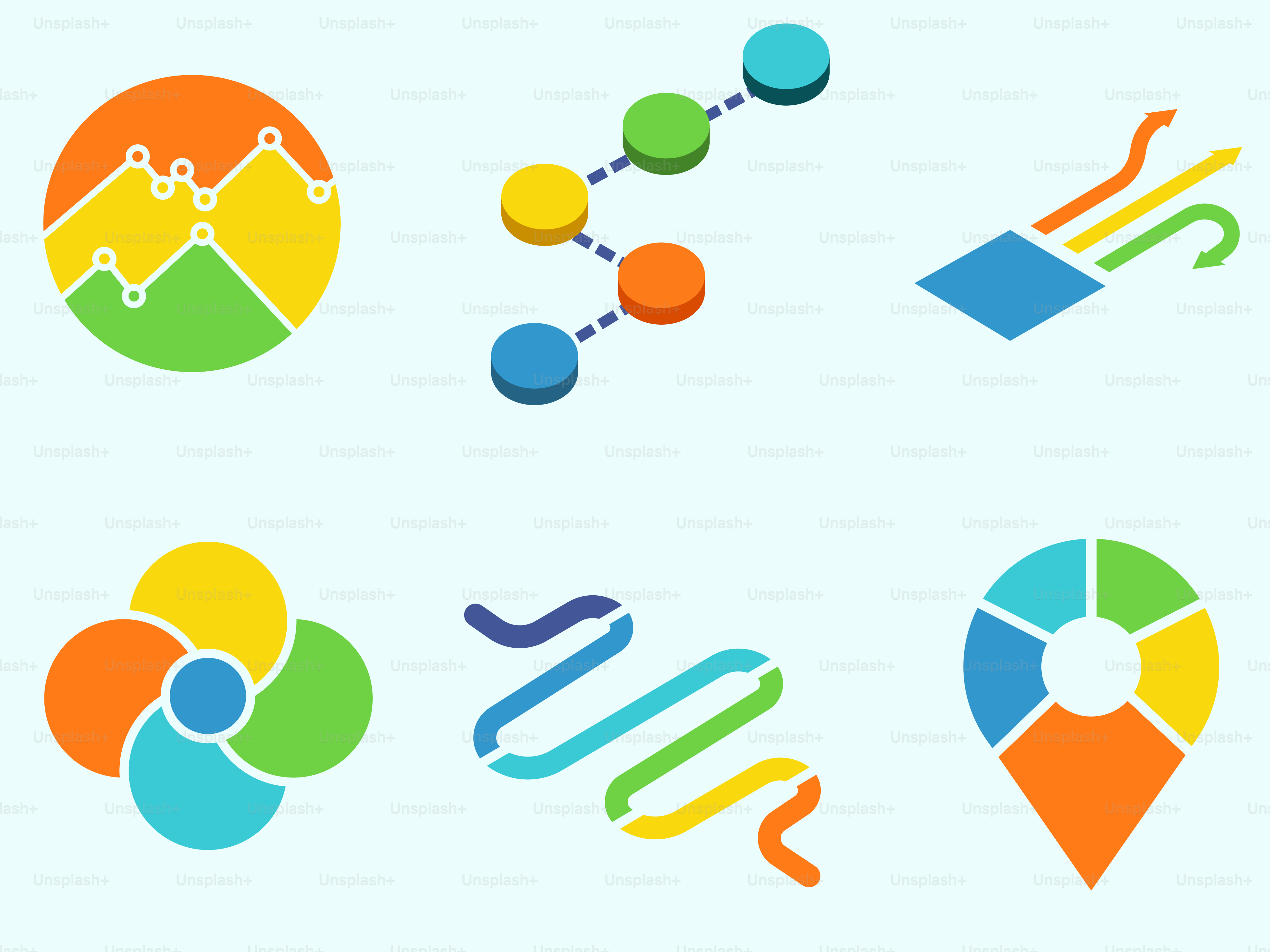 A bunch of different colored objects on a white background vector ...