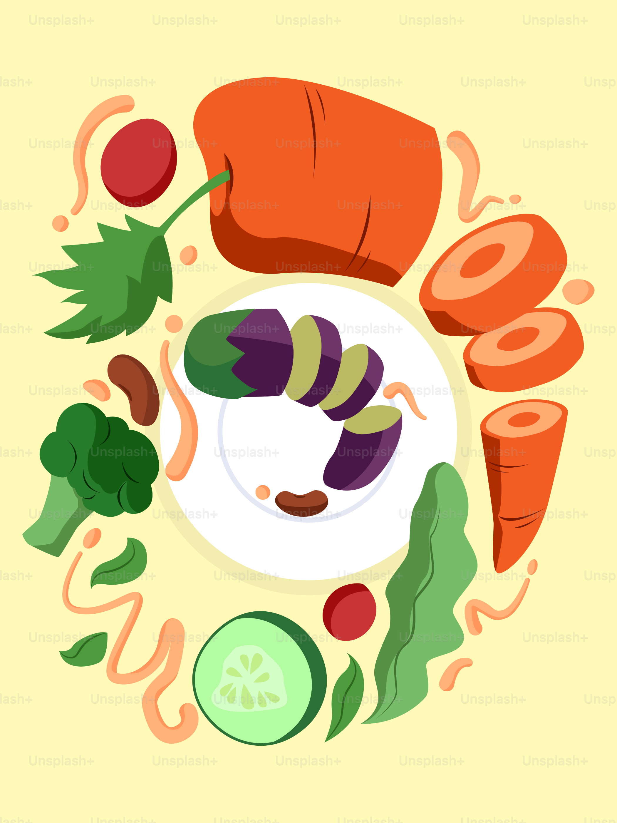Un cuerpo femenino hecho de verduras y frutas vector – Imagen de ...