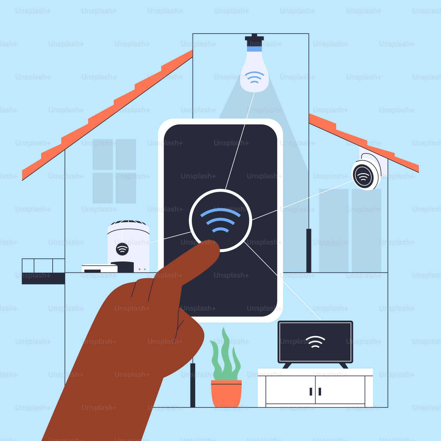 A hand is pointing at a smart home vector – Technology trend Image on Unsplash