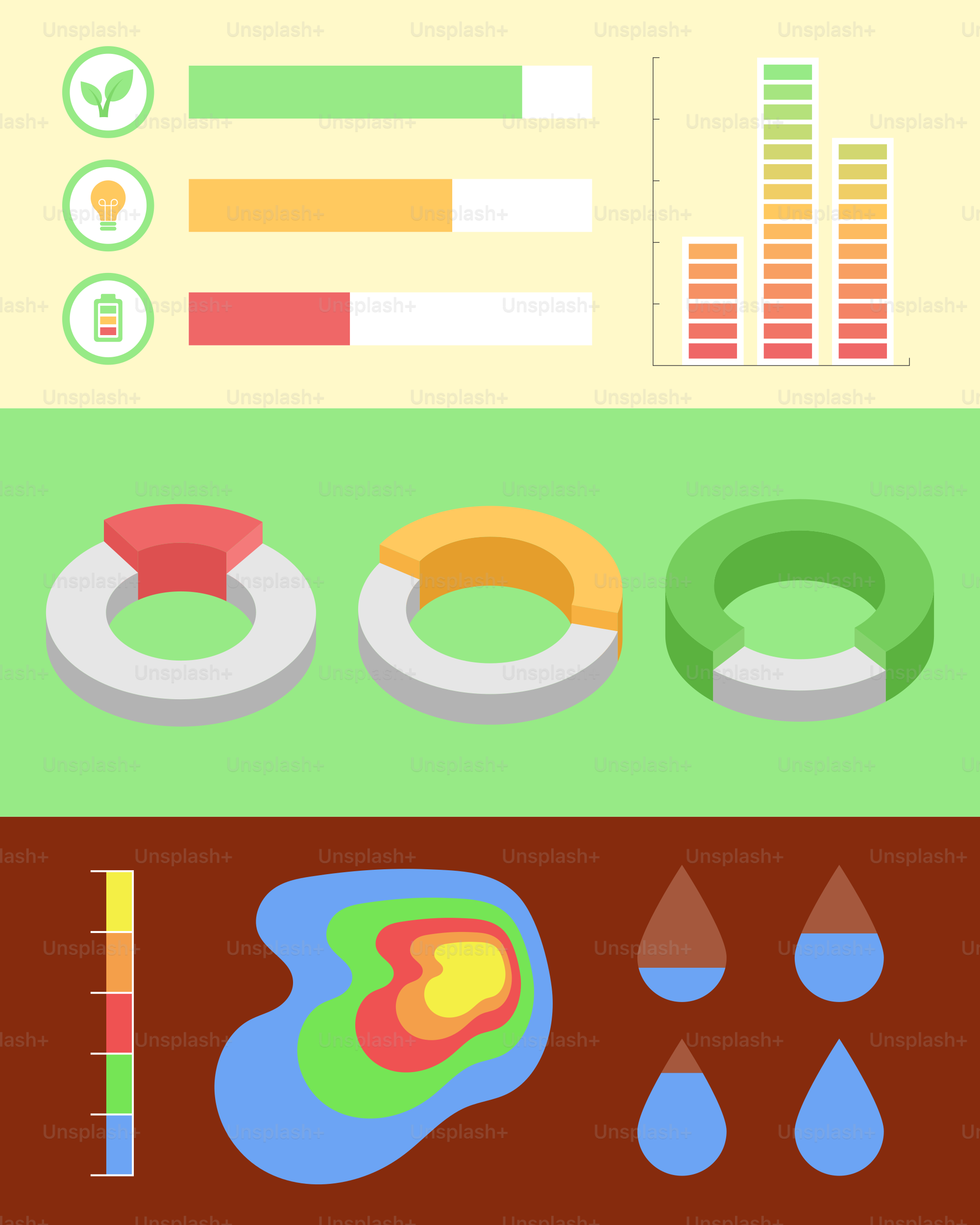 A set of three different types of info graphics vector – Illustration ...