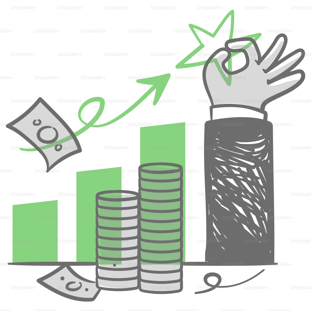 Un dibujo de una mano de la que sale dinero vector – Imagen de Finanzas ...