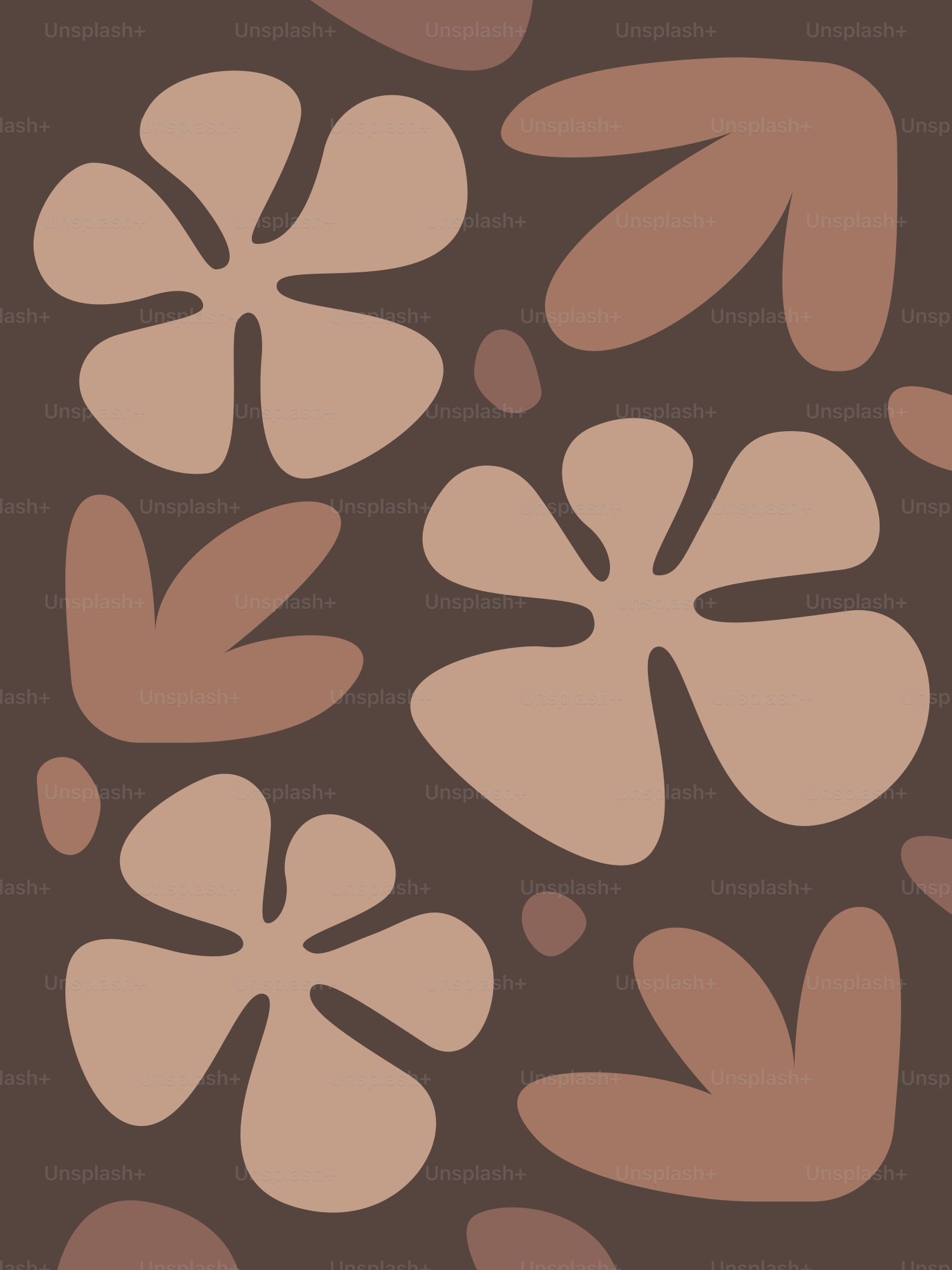 Un motif de fleur marron et beige sur fond marron vectoriel – Image de ...