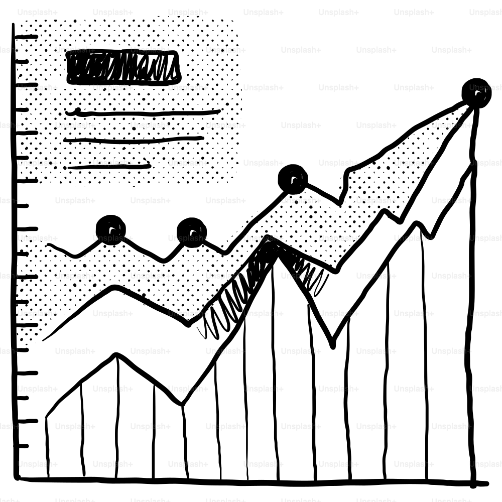 A drawing of a line graph showing growth vector – Infographic Image on ...