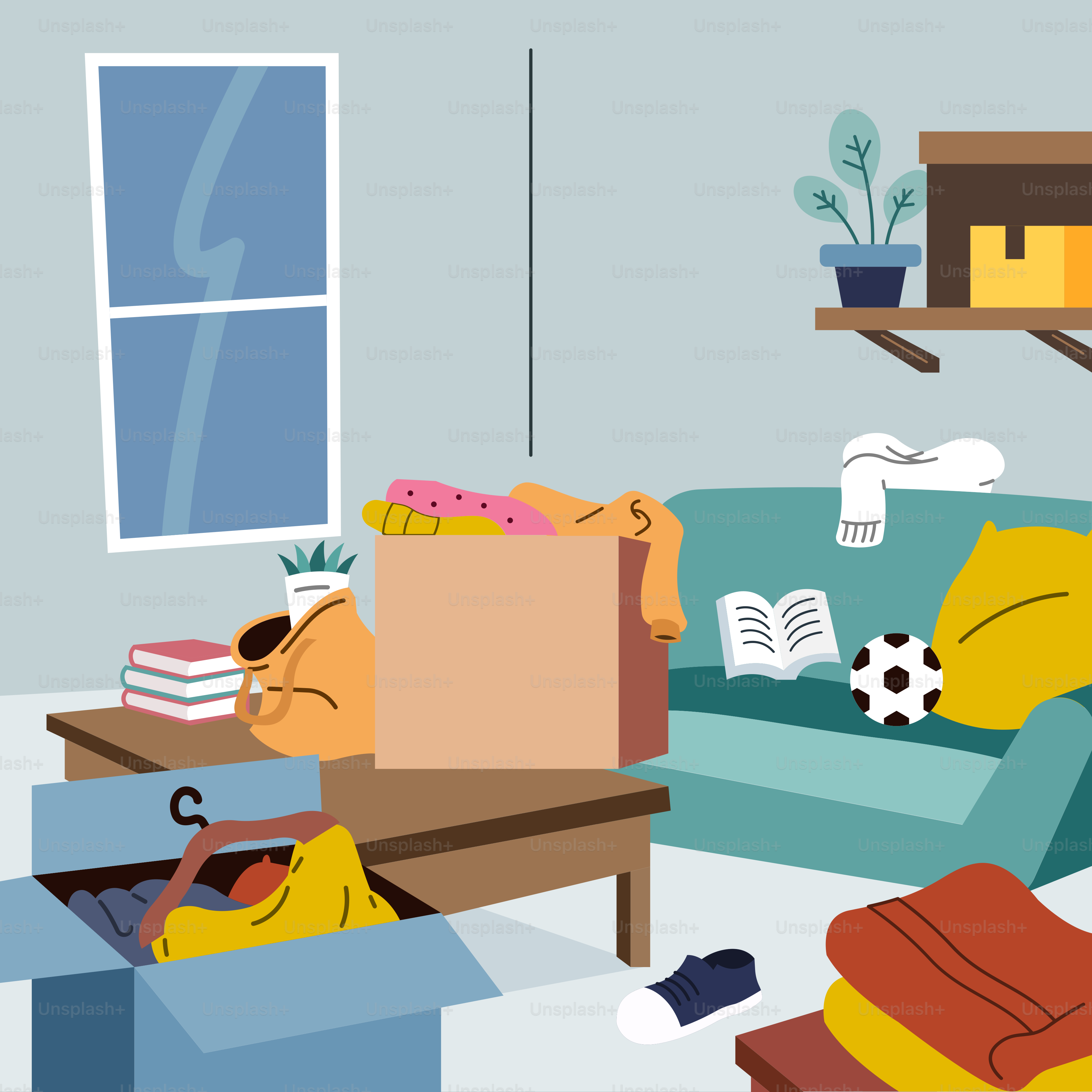 A man laying on a couch in a living room vector – Orderliness Image on ...