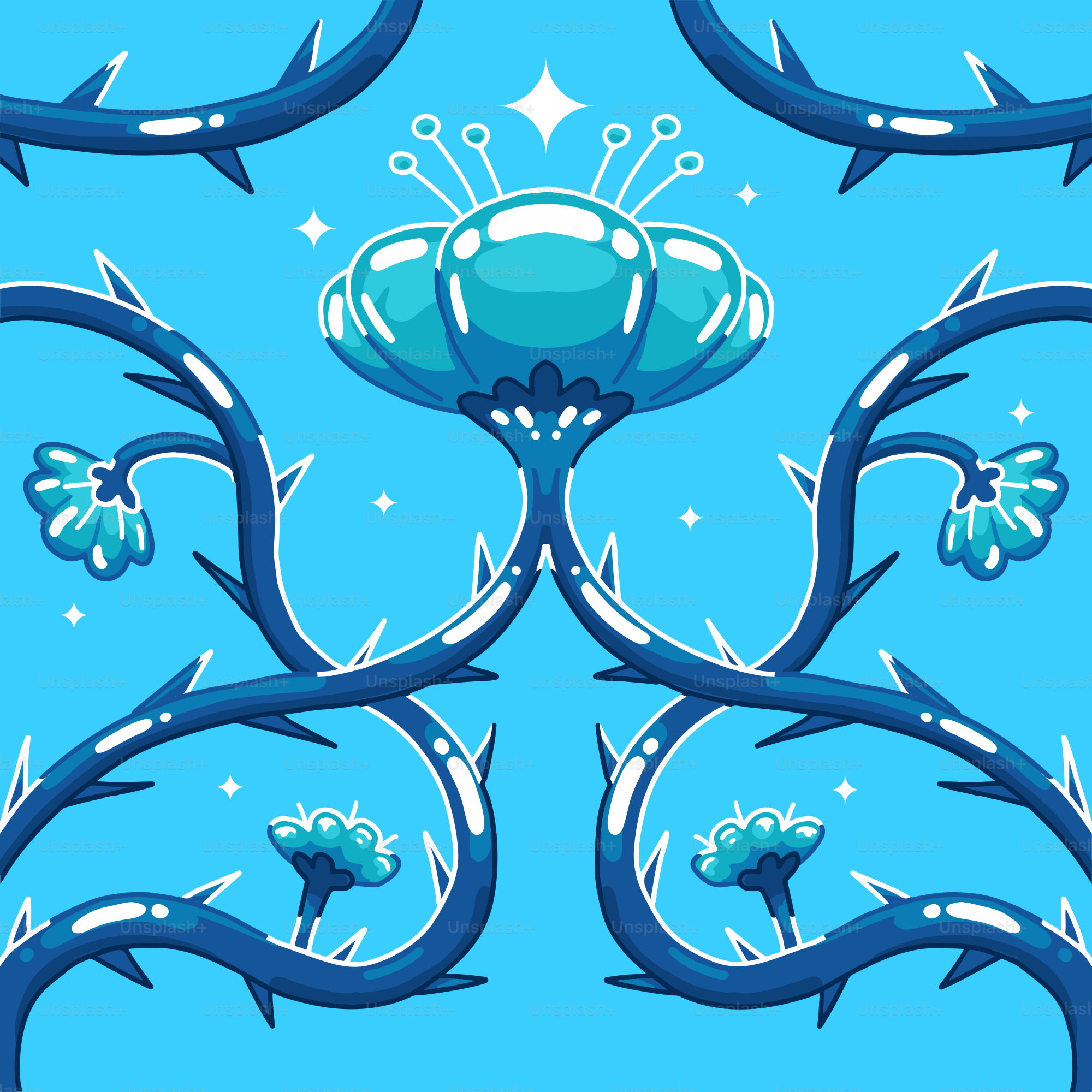 A blue background with a stylized design on it vector – Vector Image on ...