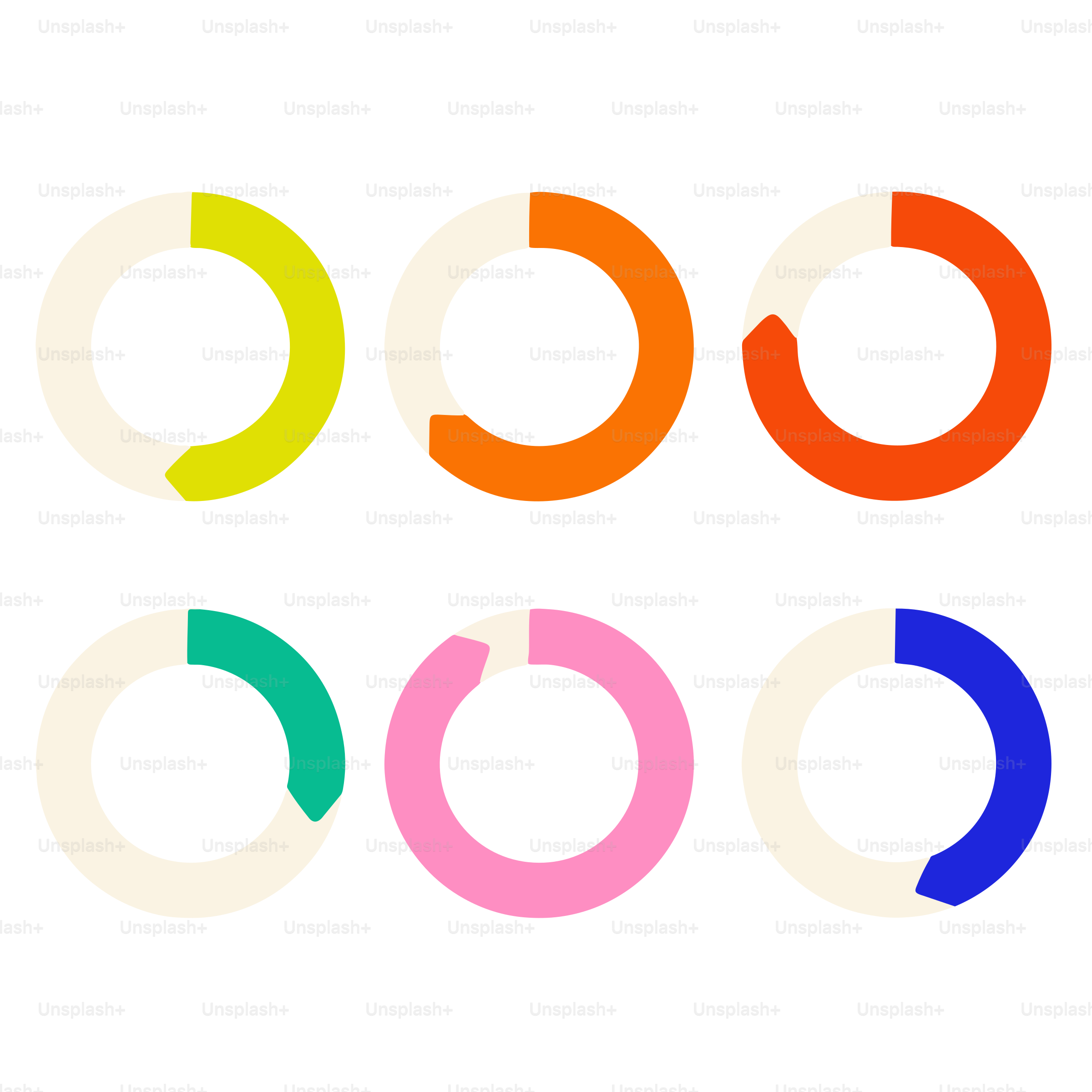 A set of four different colored circles on a white background vector ...