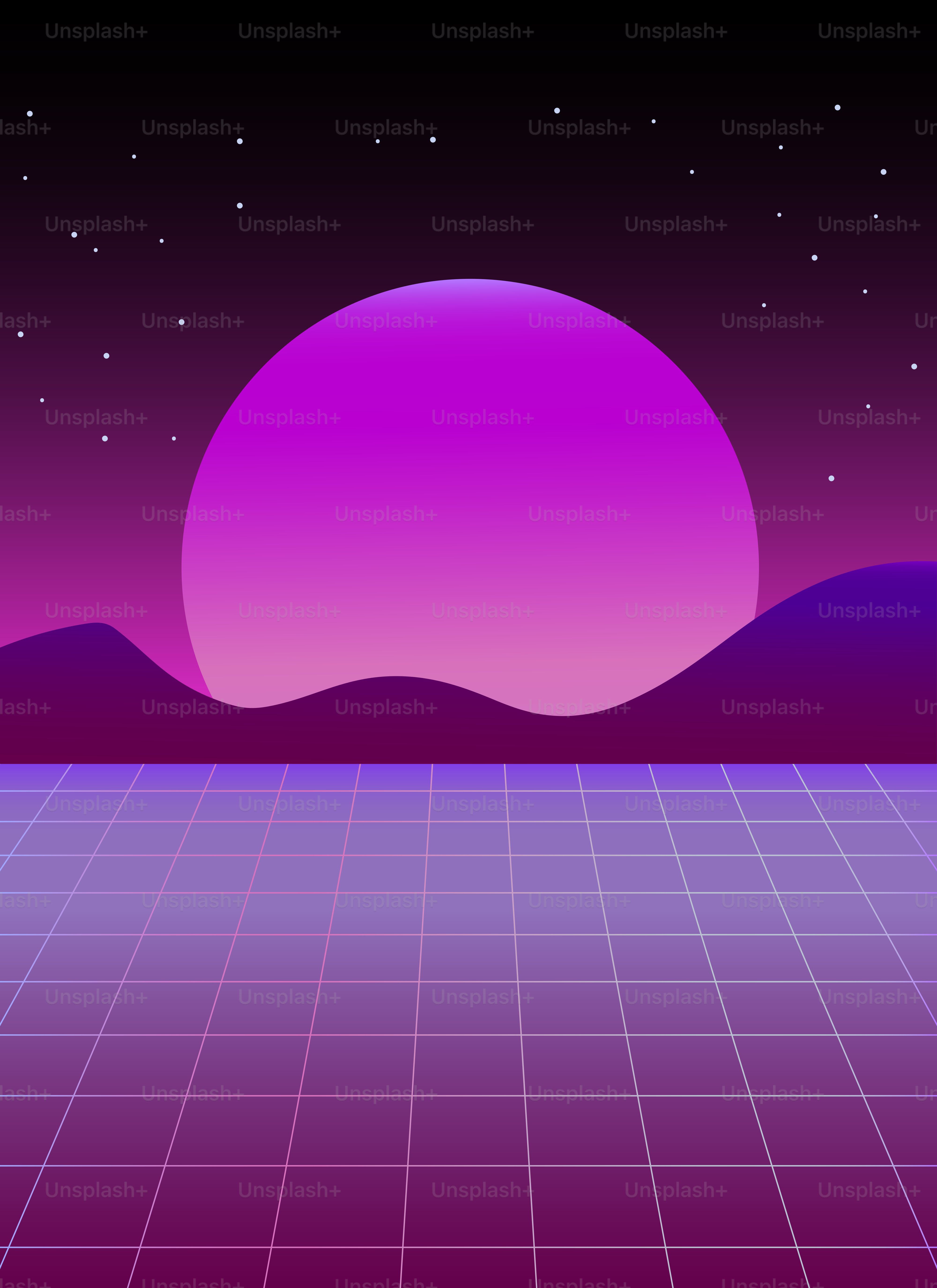 Un fondo morado con montañas y una puesta de sol vector – Imagen de ...