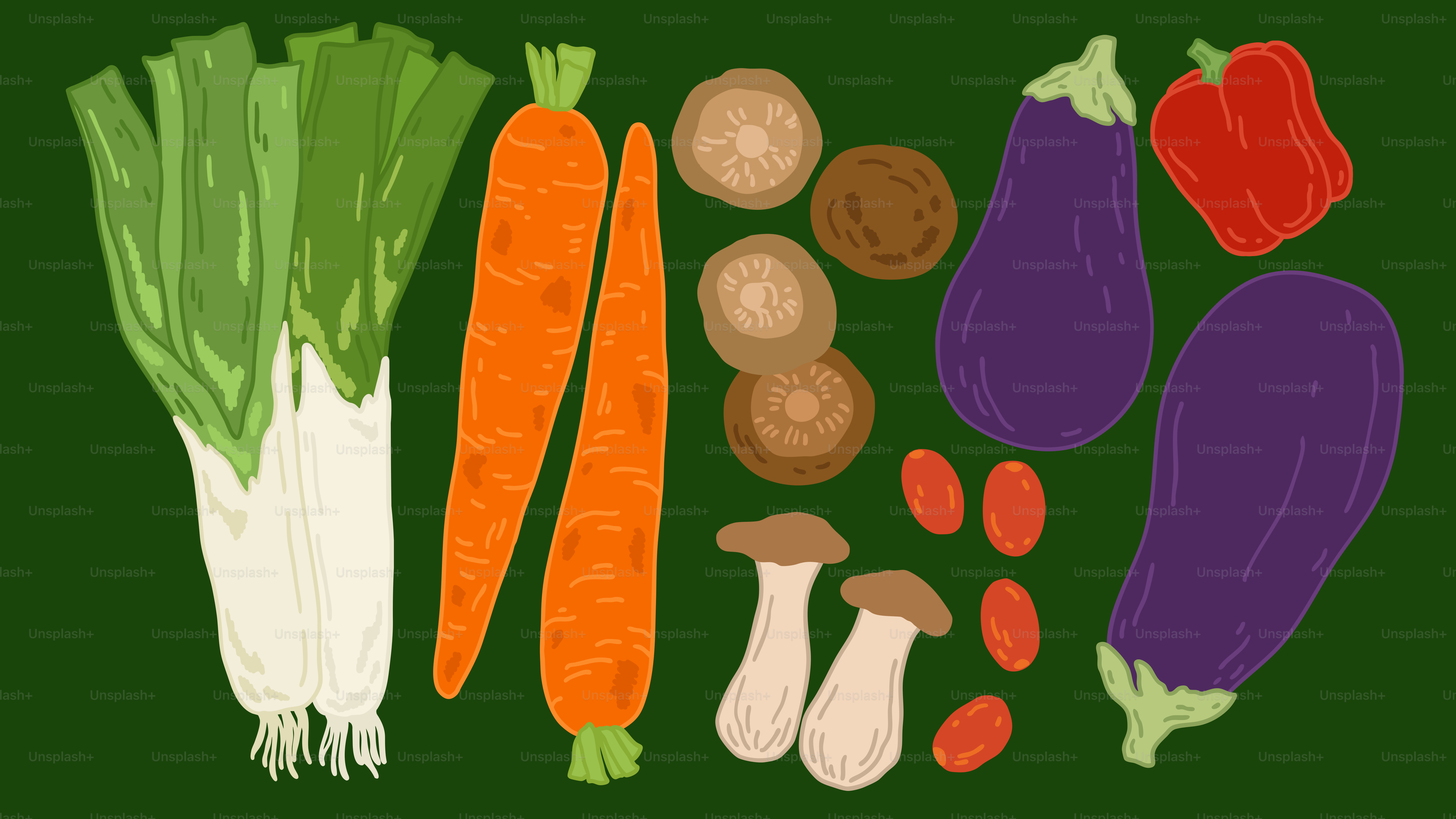 A group of vegetables sitting next to each other vector – Vegetable ...