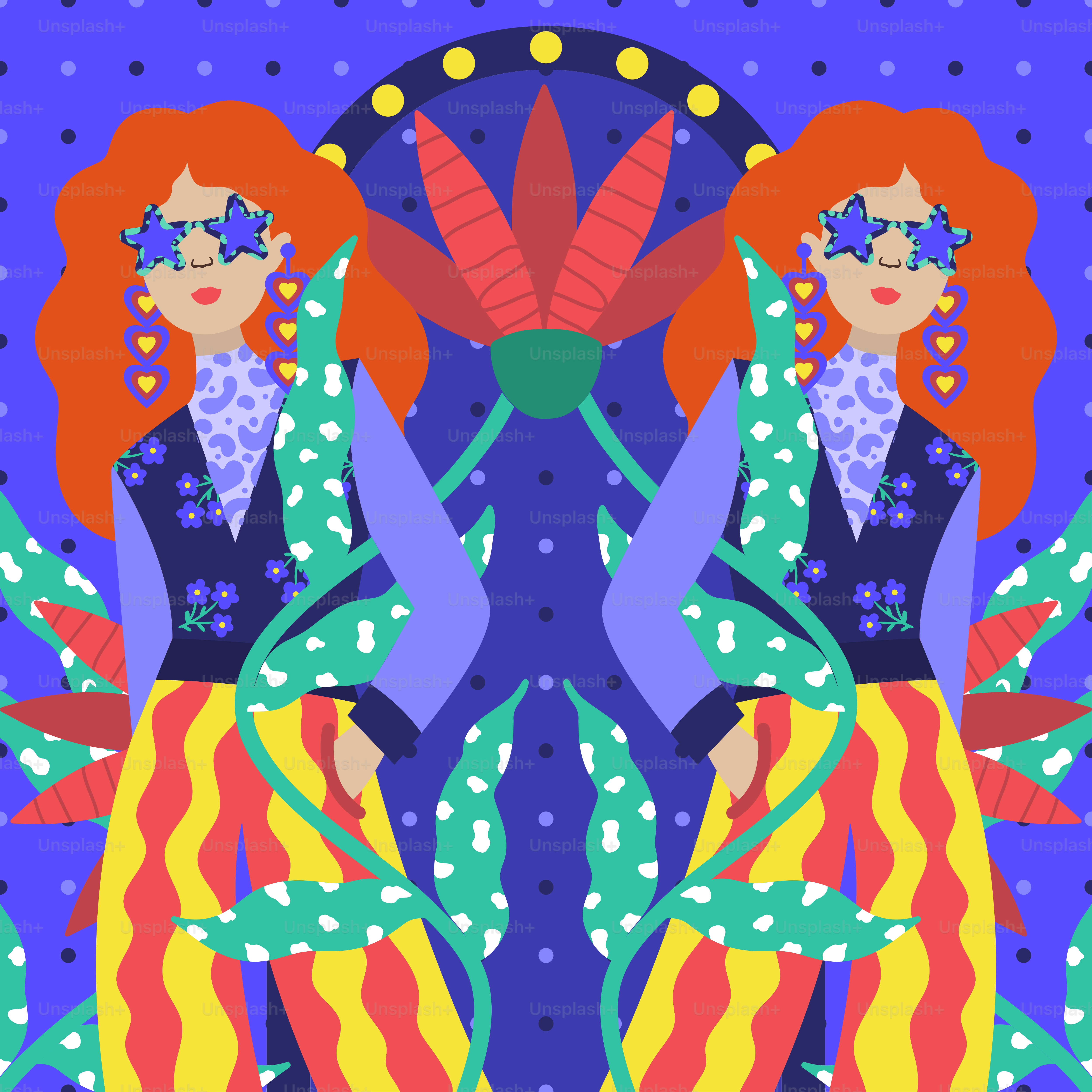 A painting of two women sitting next to each other vector – Graphic ...