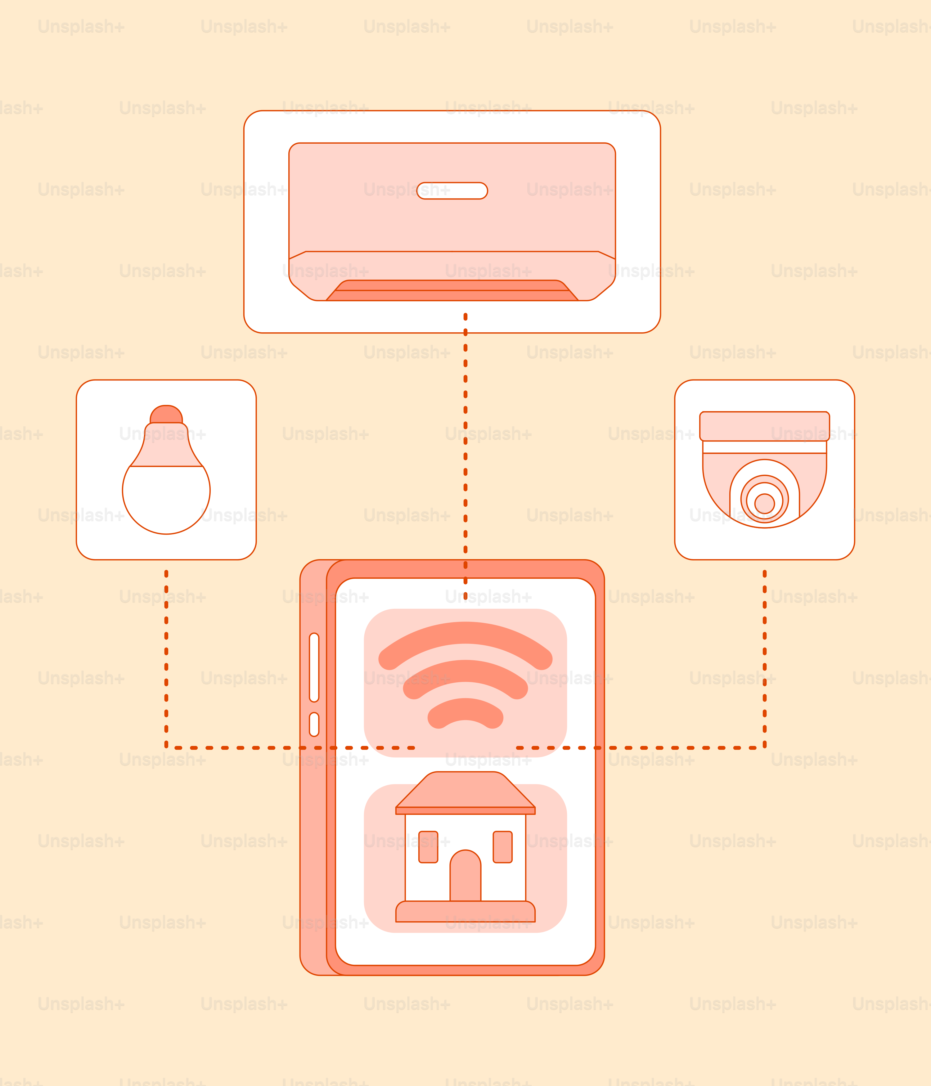 A diagram of a home connected to a wi - fi fi fi fi fi fi vector ...