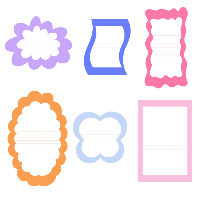 Un grupo de diferentes formas y tamaños de marcos vector – Imagen de ...
