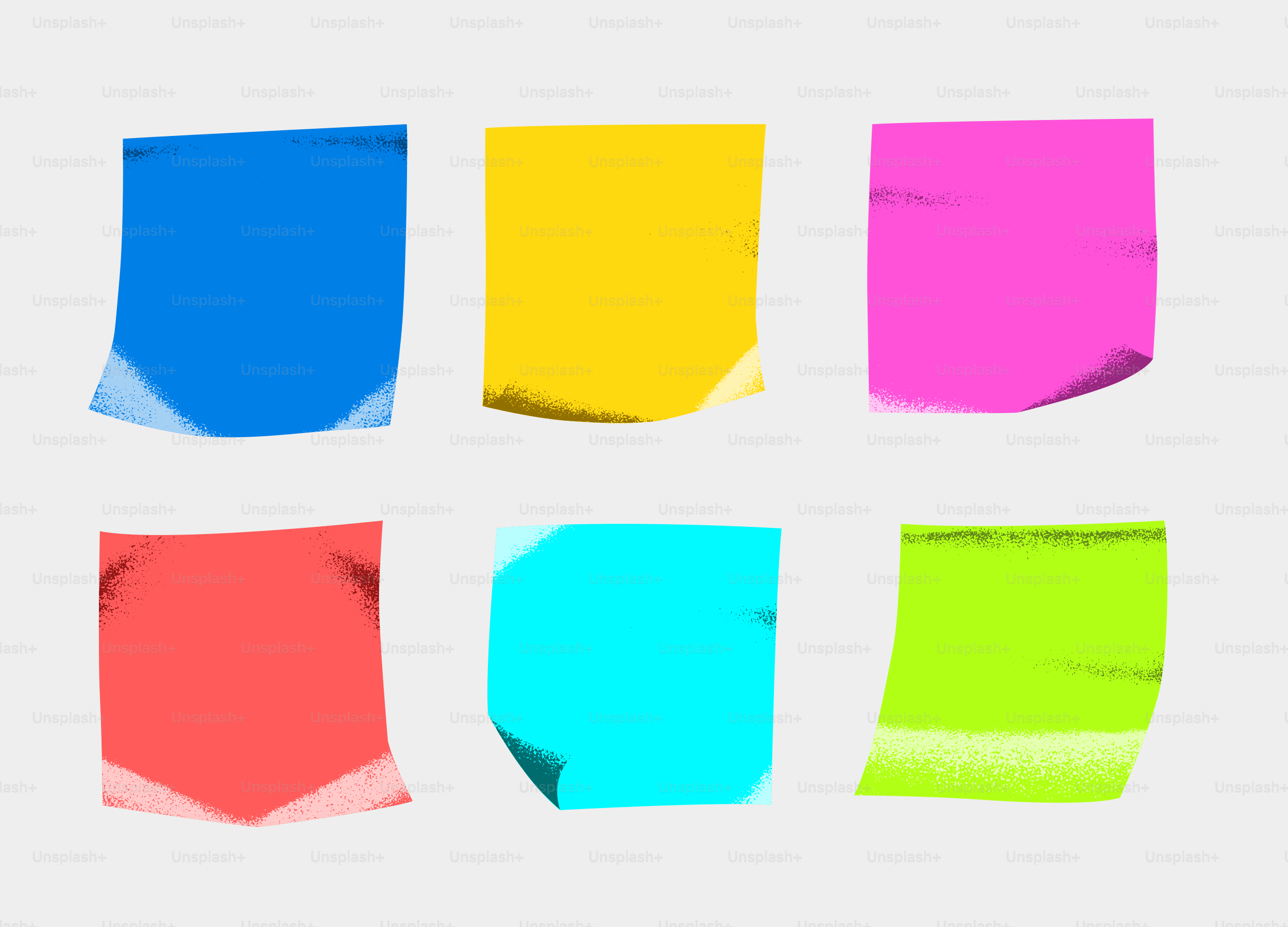 A group of different colored sticky notes on a white background vector ...