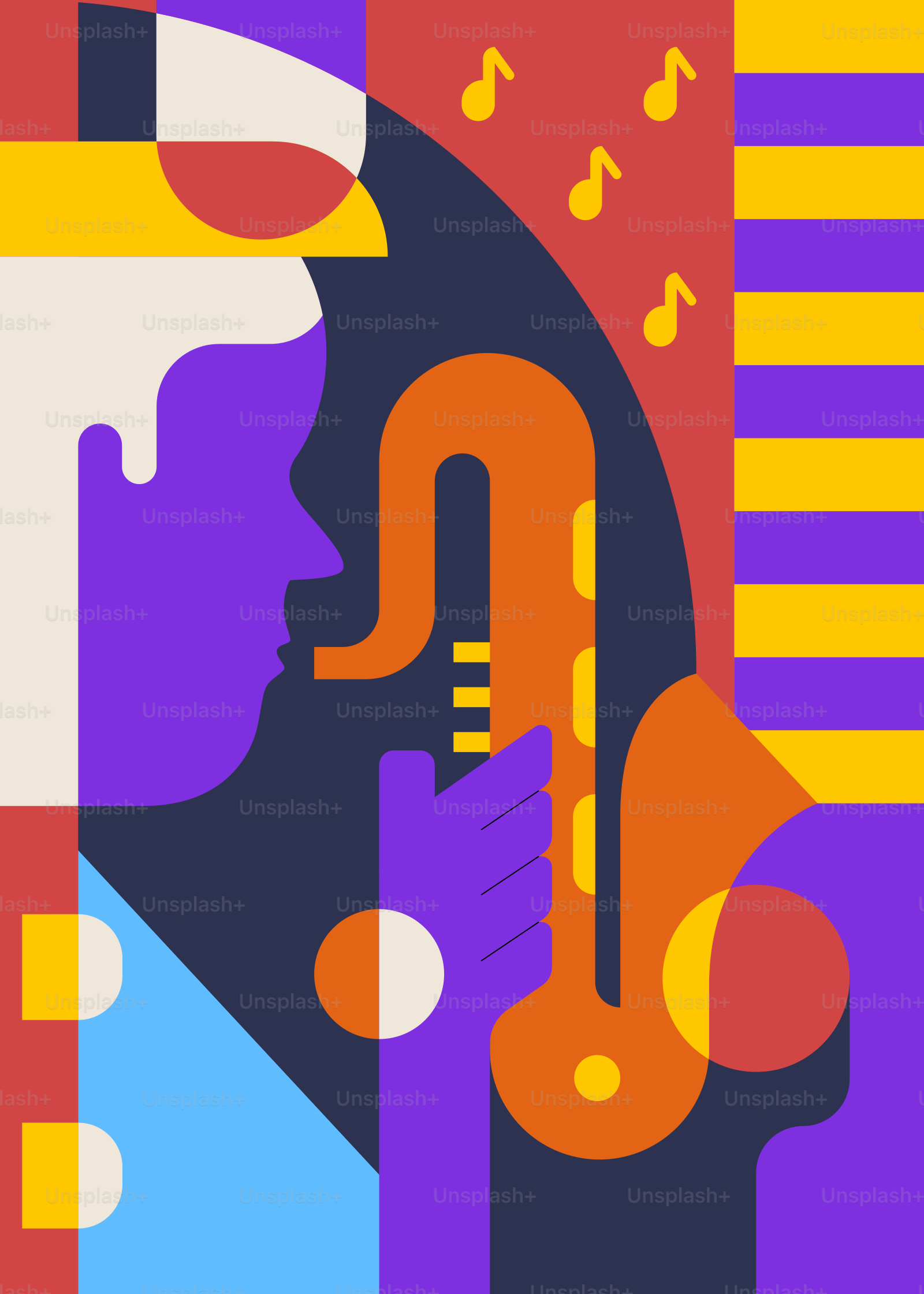 A colorful illustration of a building with trees and mountains in the ...