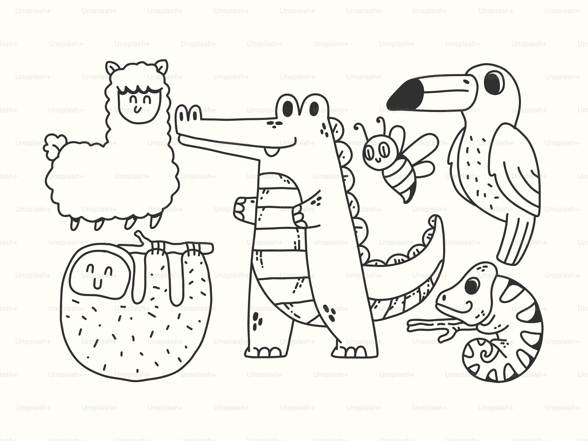 Vektor Gambar hitam putih hewan laut – Gambar Binatang di Unsplash