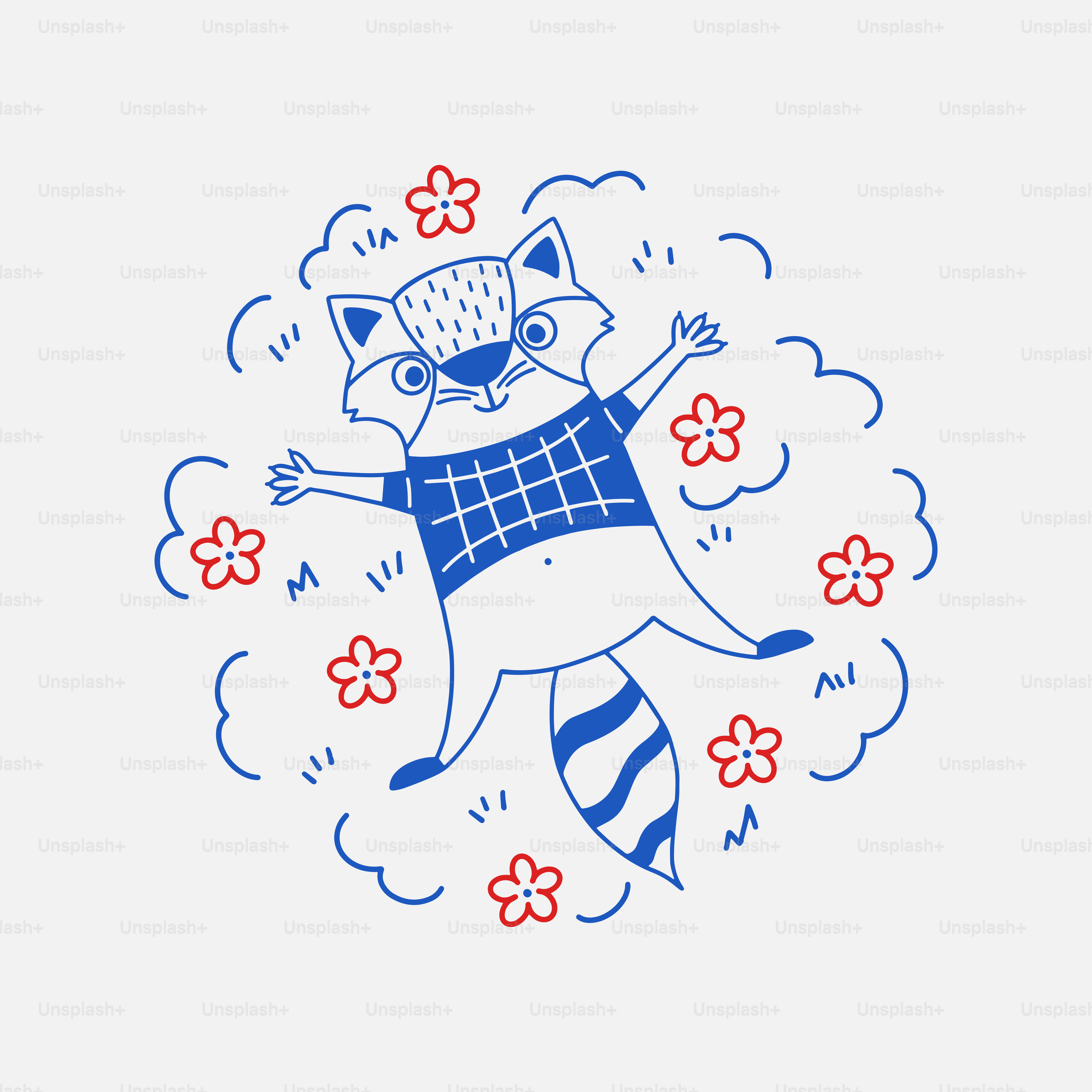 Un dibujo de un mapache con un suéter vector – Imagen de Vector en Unsplash