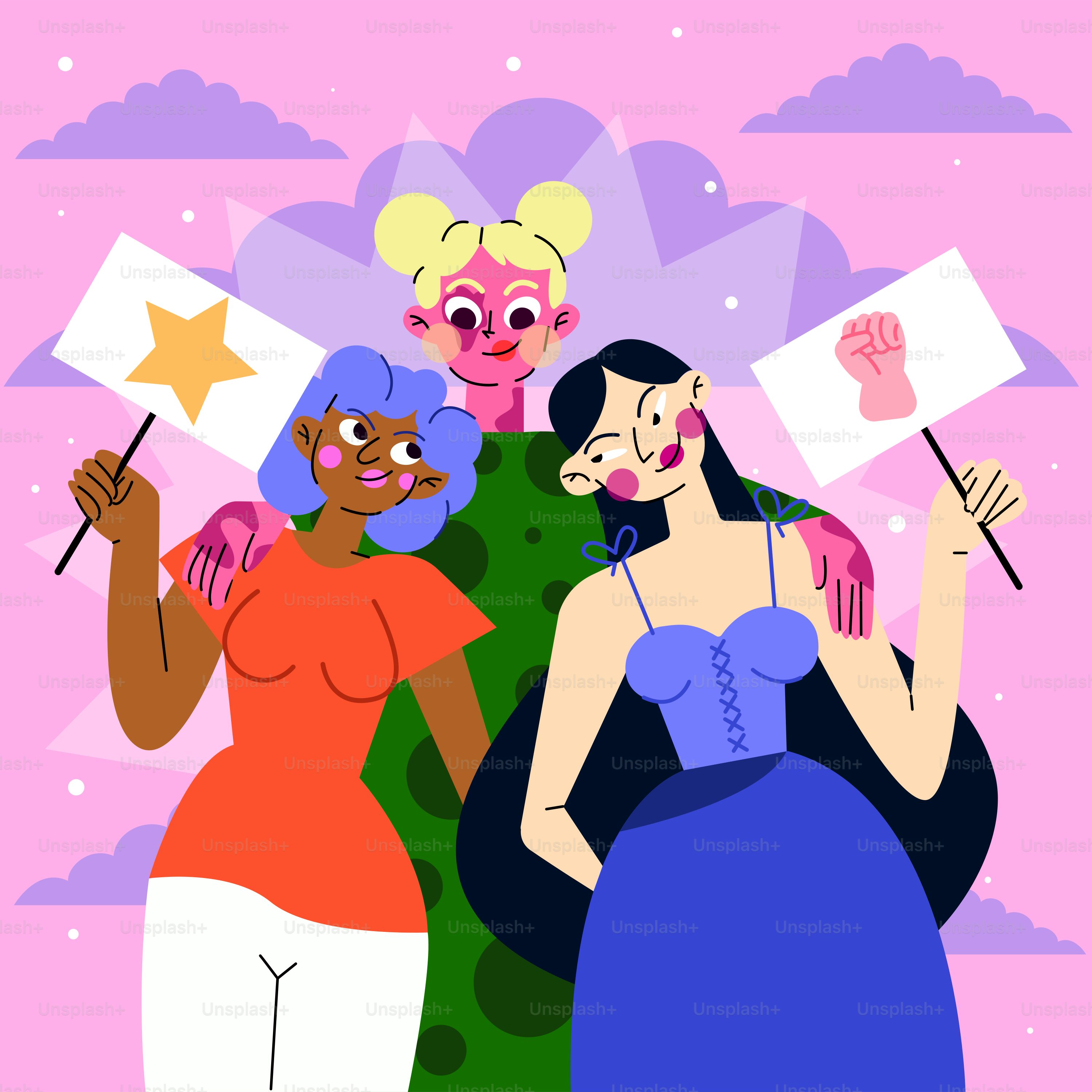 Un par de mujeres de pie una al lado de la otra vector – Imagen de Arte ... Un par de mujeres de pie una al lado de la otra vector – Imagen de Arte ...