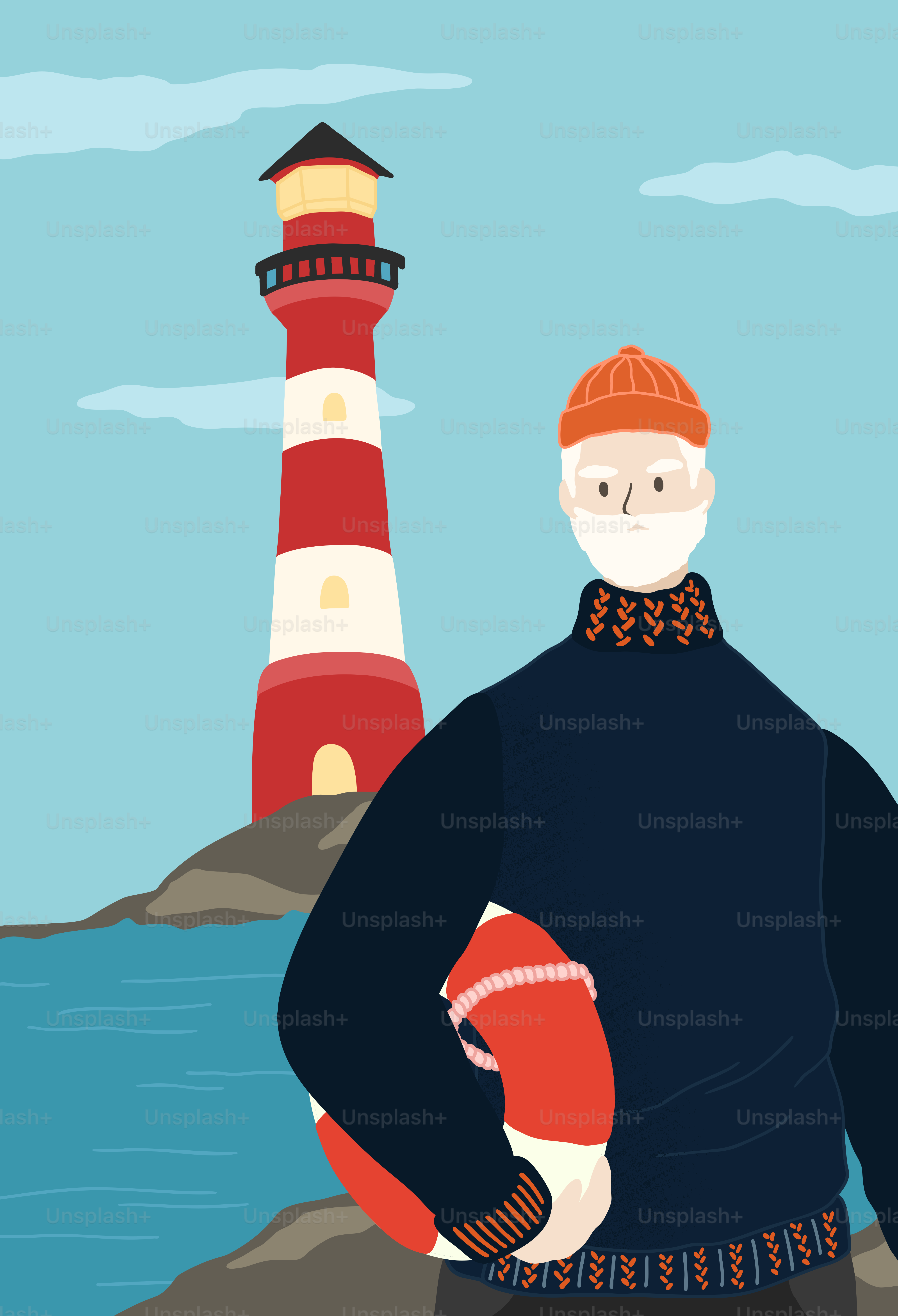 Vektor Seorang pria memancing di atas perahu di laut – Gambar Laut di ...