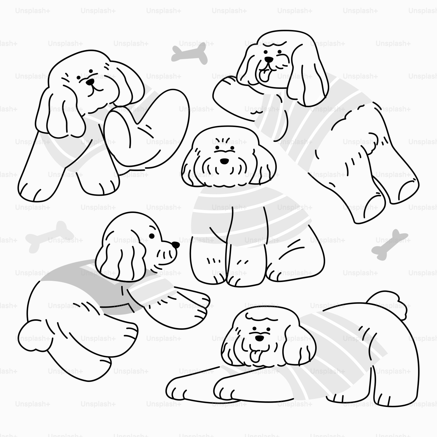 A drawing of a dog laying down on the ground vector – Vector Image on ...