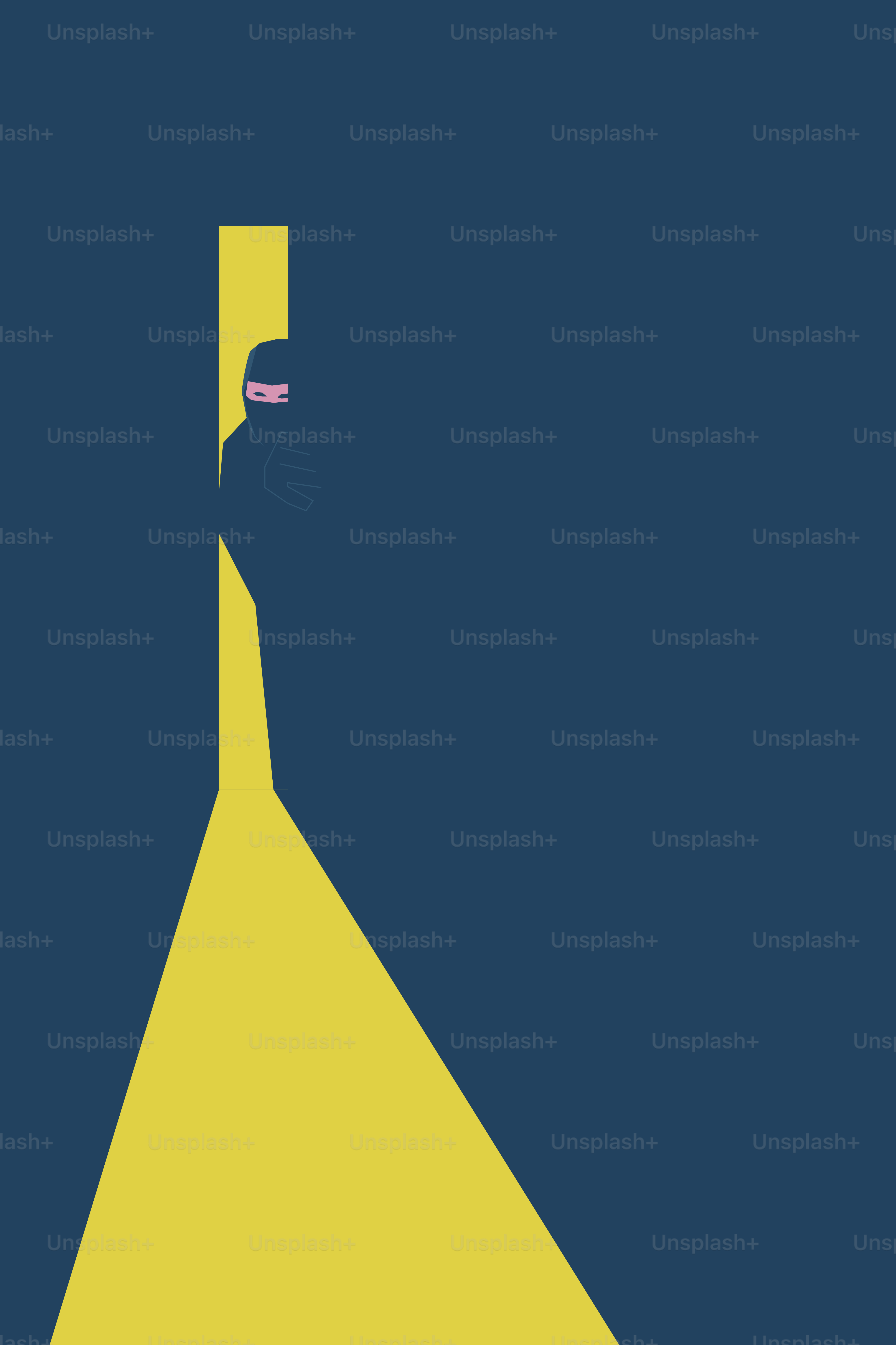 Un cartel amarillo y azul con un hombre de pie en una puerta vector ...