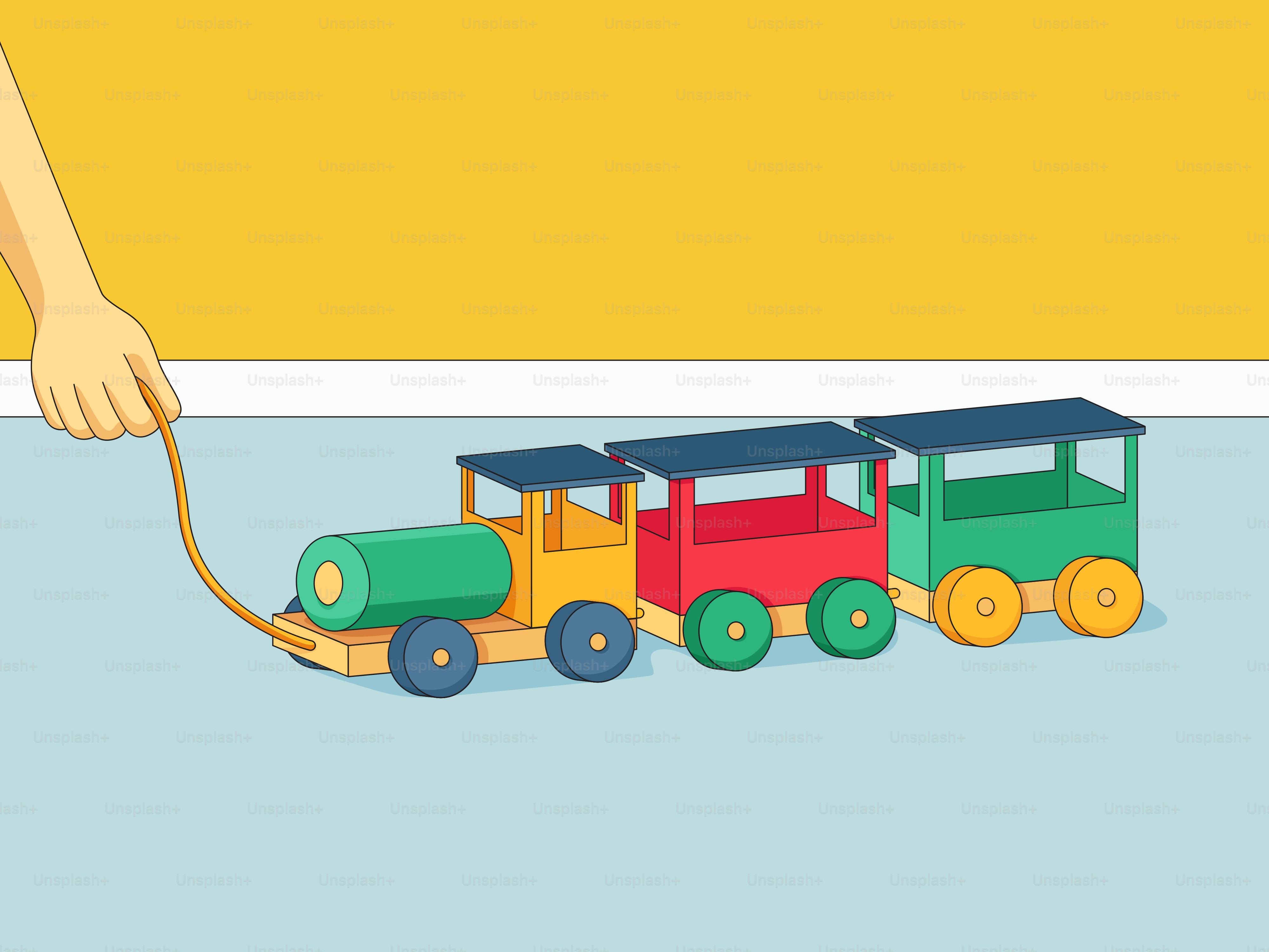 A person pulling a toy train with a rope vector – Toys Image on Unsplash