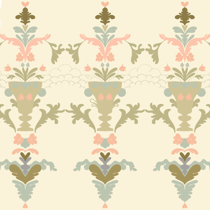A wallpaper with a pattern of flowers and leaves vector – Wallpaper ...