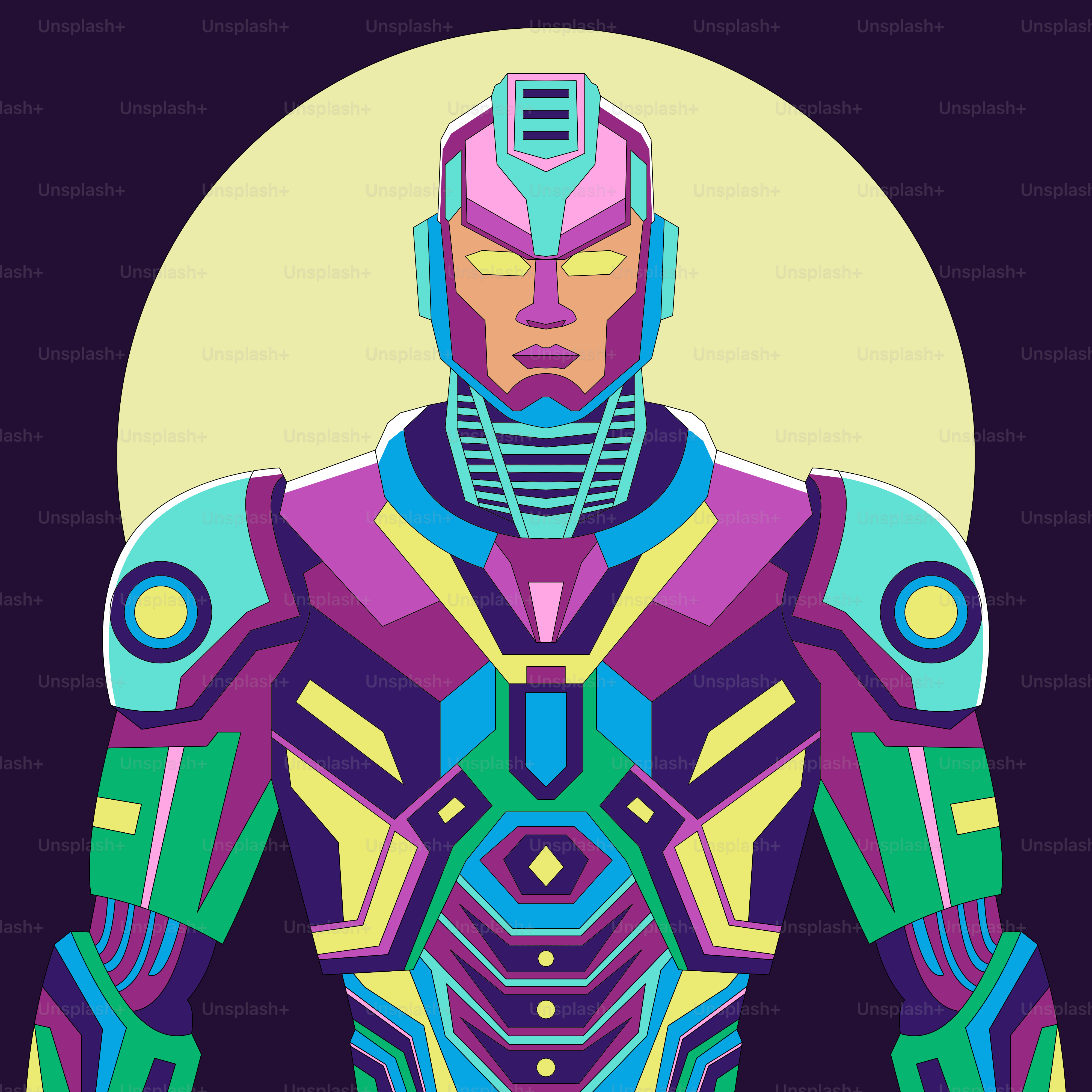 Vektor Robot ungu berdiri di depan langit ungu – Gambar Teknologi di Unsplash