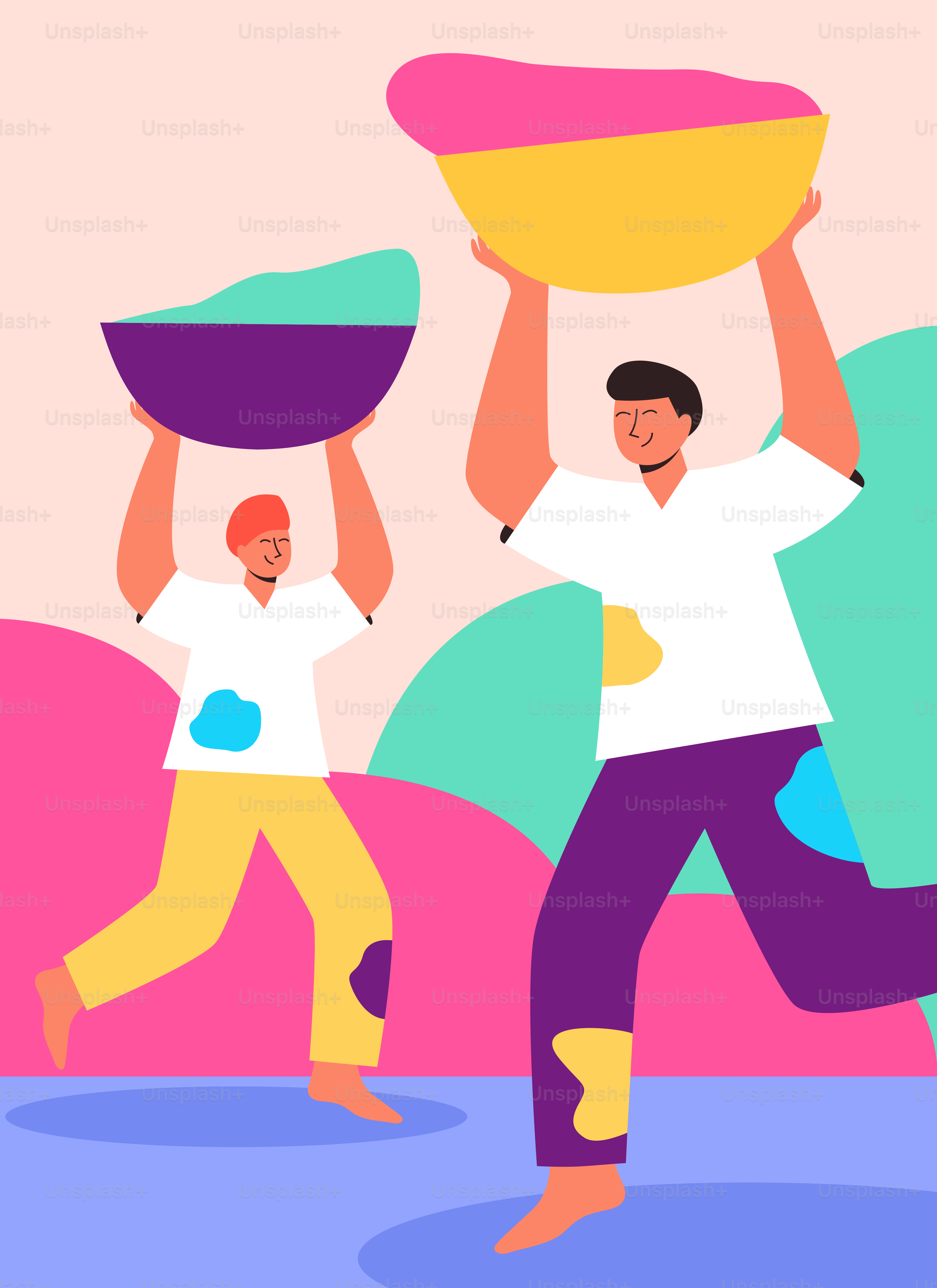 A man and a woman are carrying a large object vector – Festivities ...