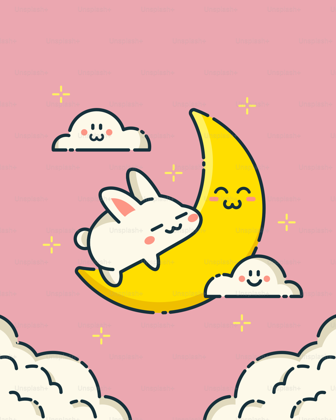 A cute bunny rests peacefully on the moon. vector – Moon Image on Unsplash