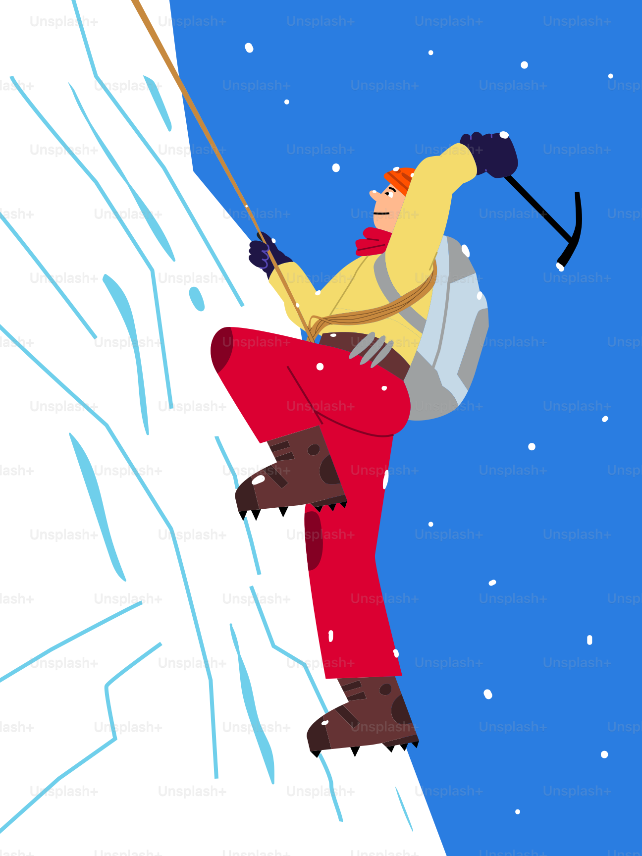 A climber scales a snowy mountain. vector – Vector Image on Unsplash