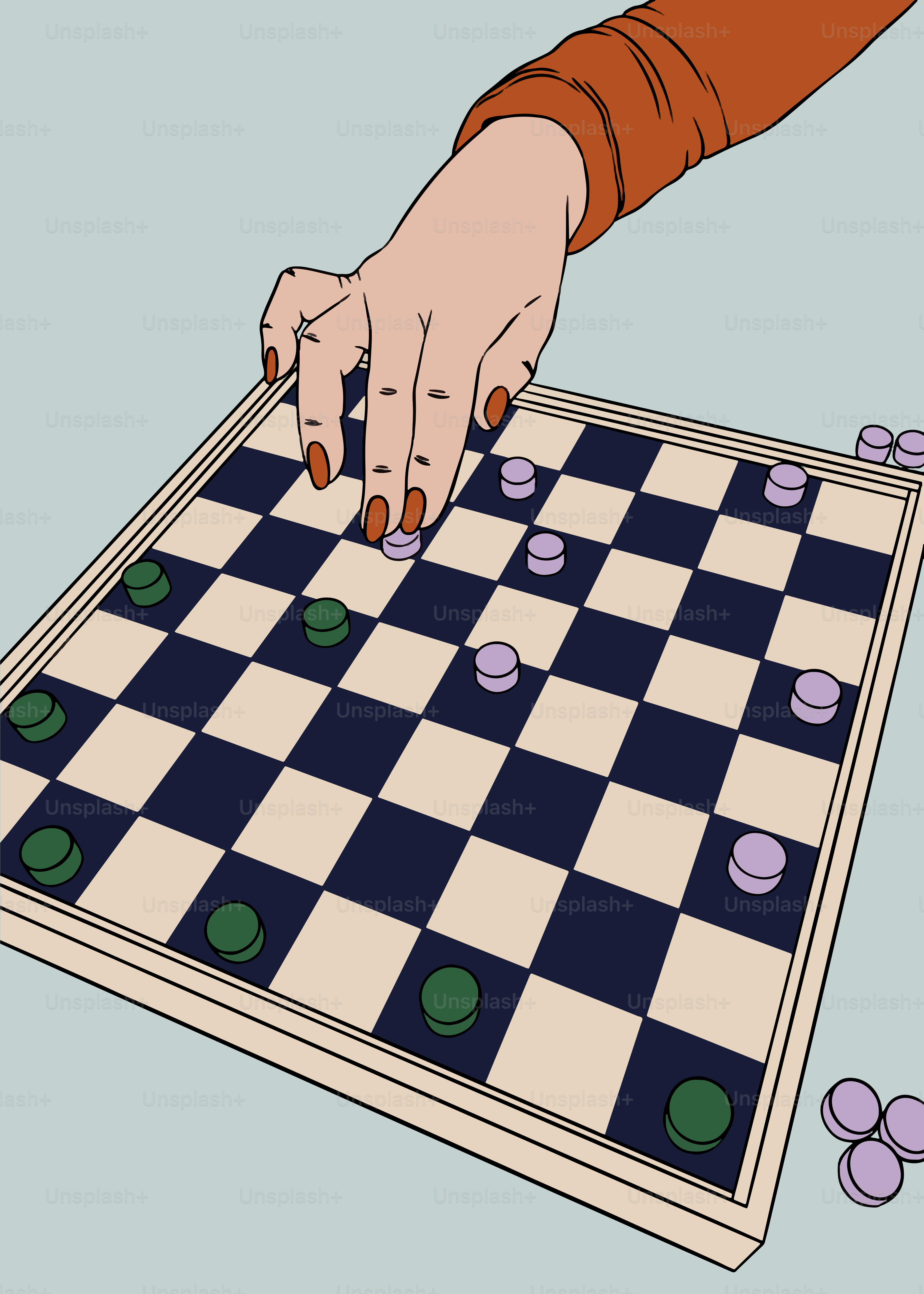 A hand plays checkers on a board. vector – Art Image on Unsplash