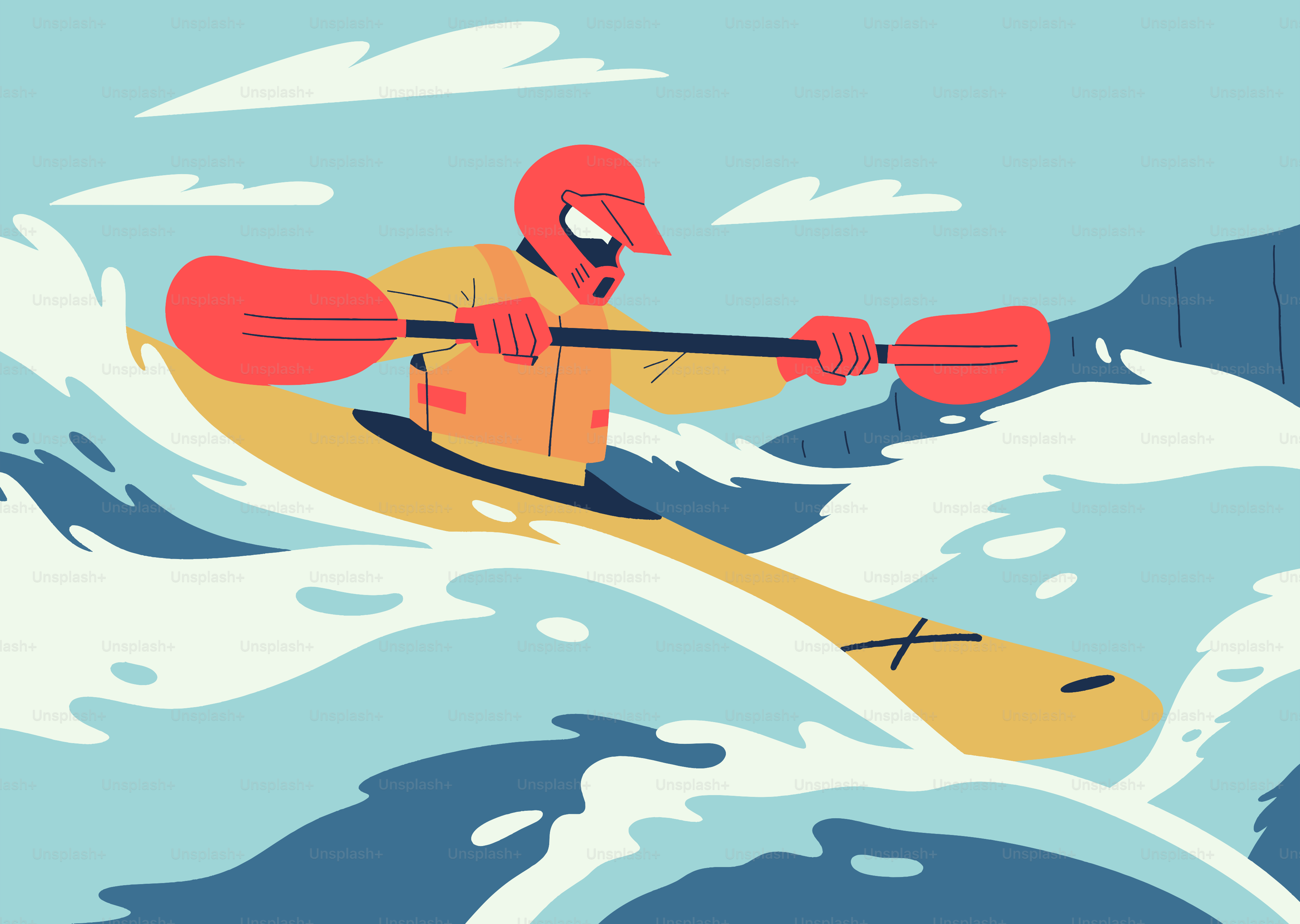 Kayaker navigates rough waters in a kayak. vector – Sport Image on Unsplash