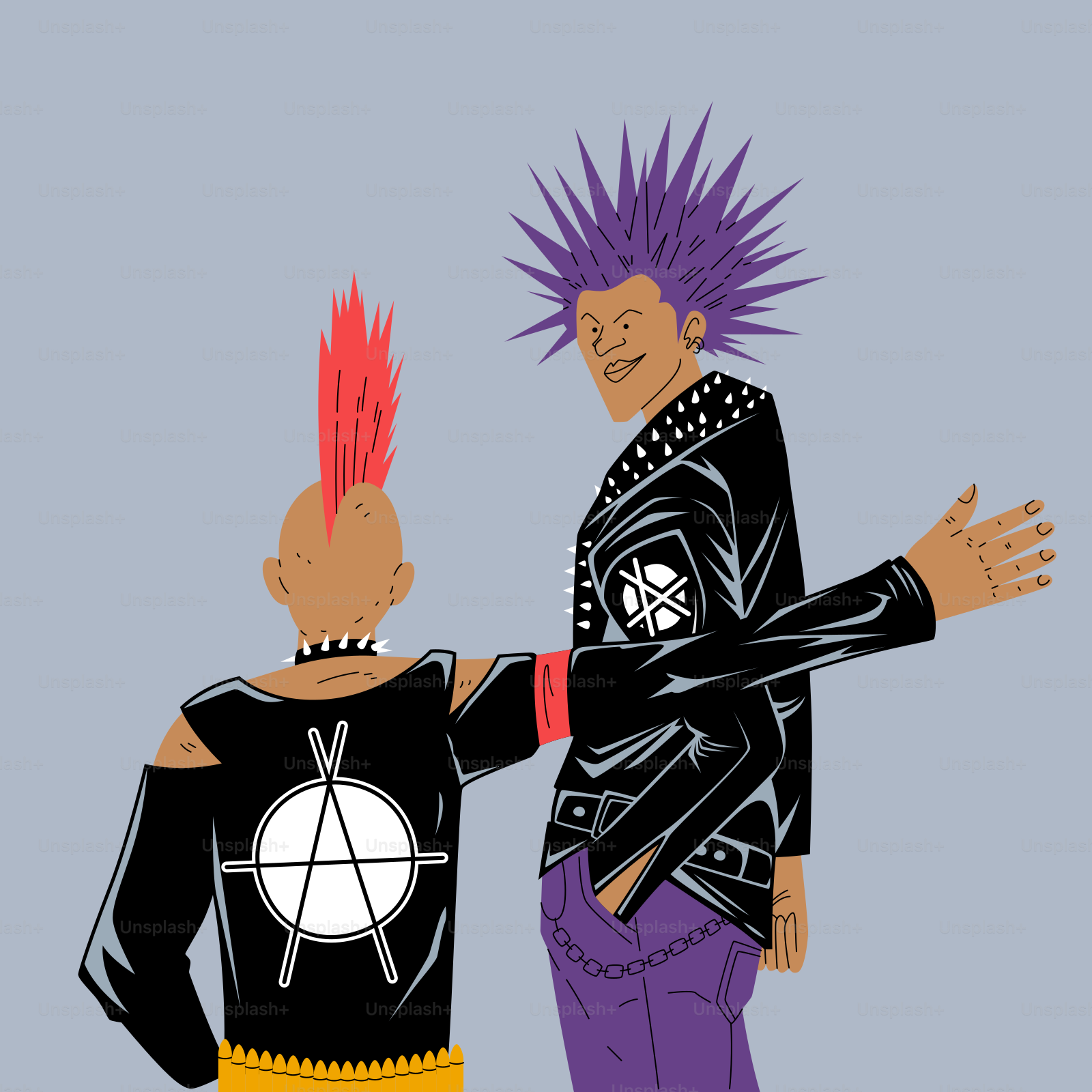 Two punk rockers are standing together. vector – People Image on Unsplash