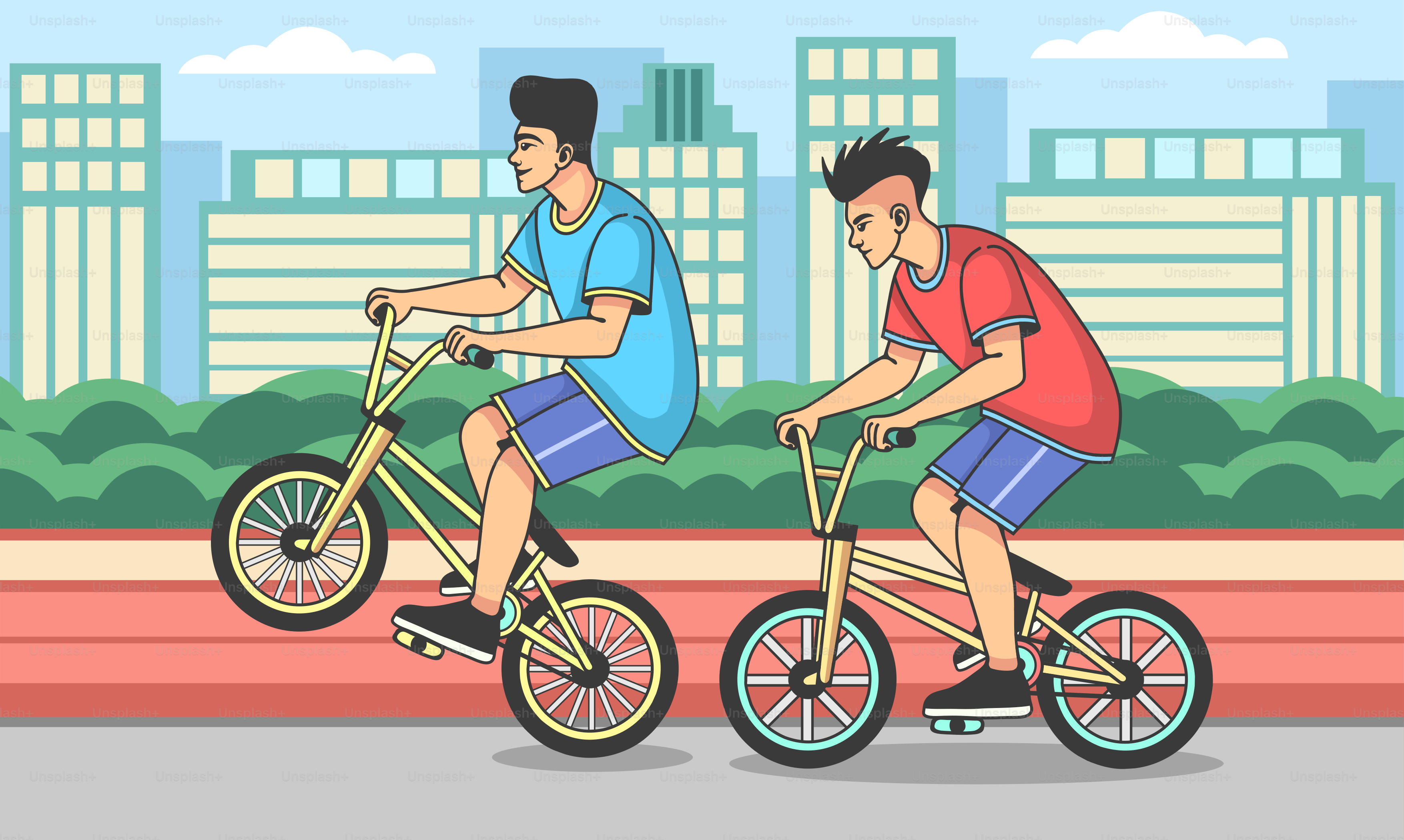 Two young men are riding bmx bikes. vector – Fashion Image on Unsplash