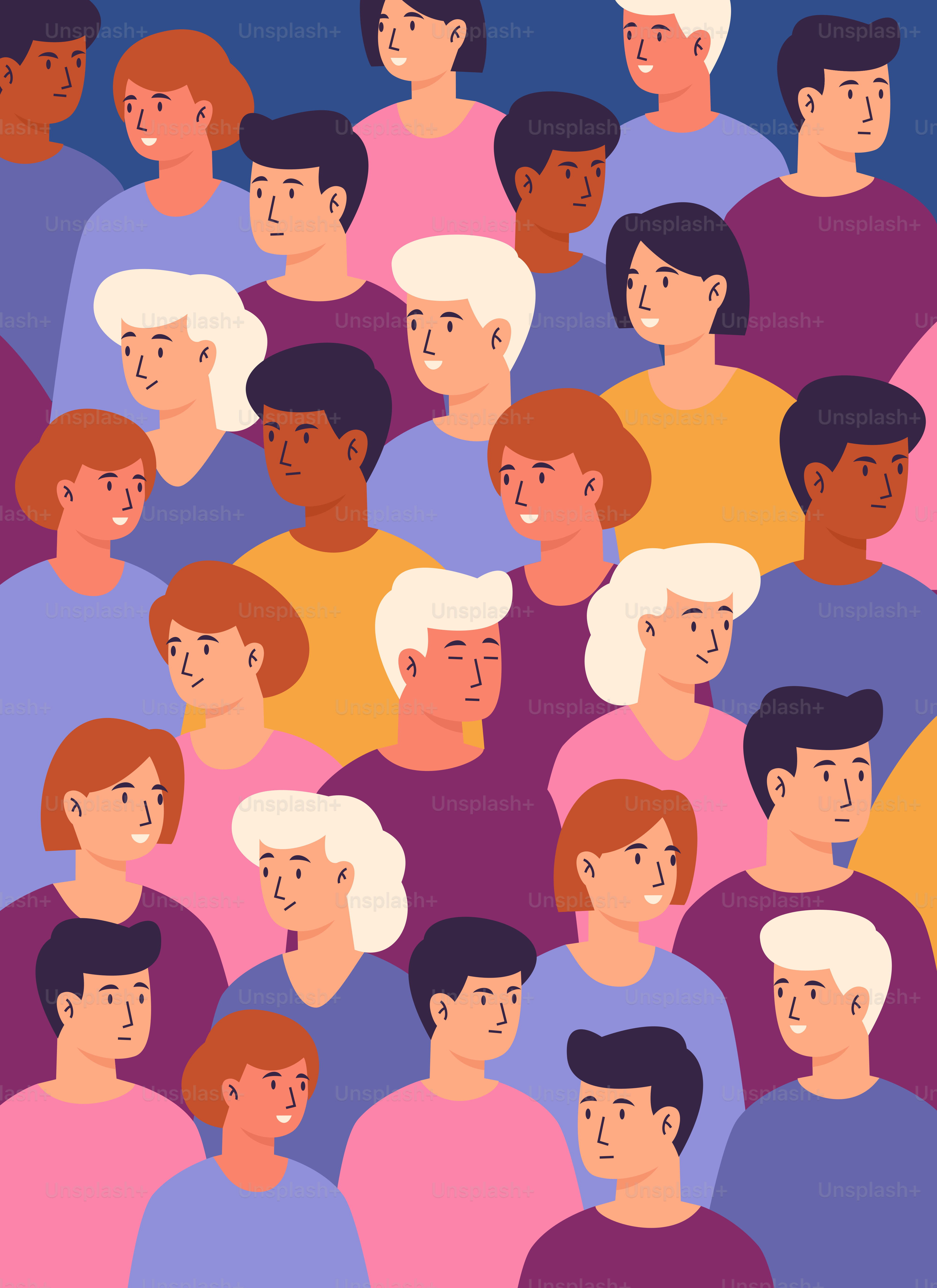 Diverse group of people in a crowd. vector – People Image on Unsplash