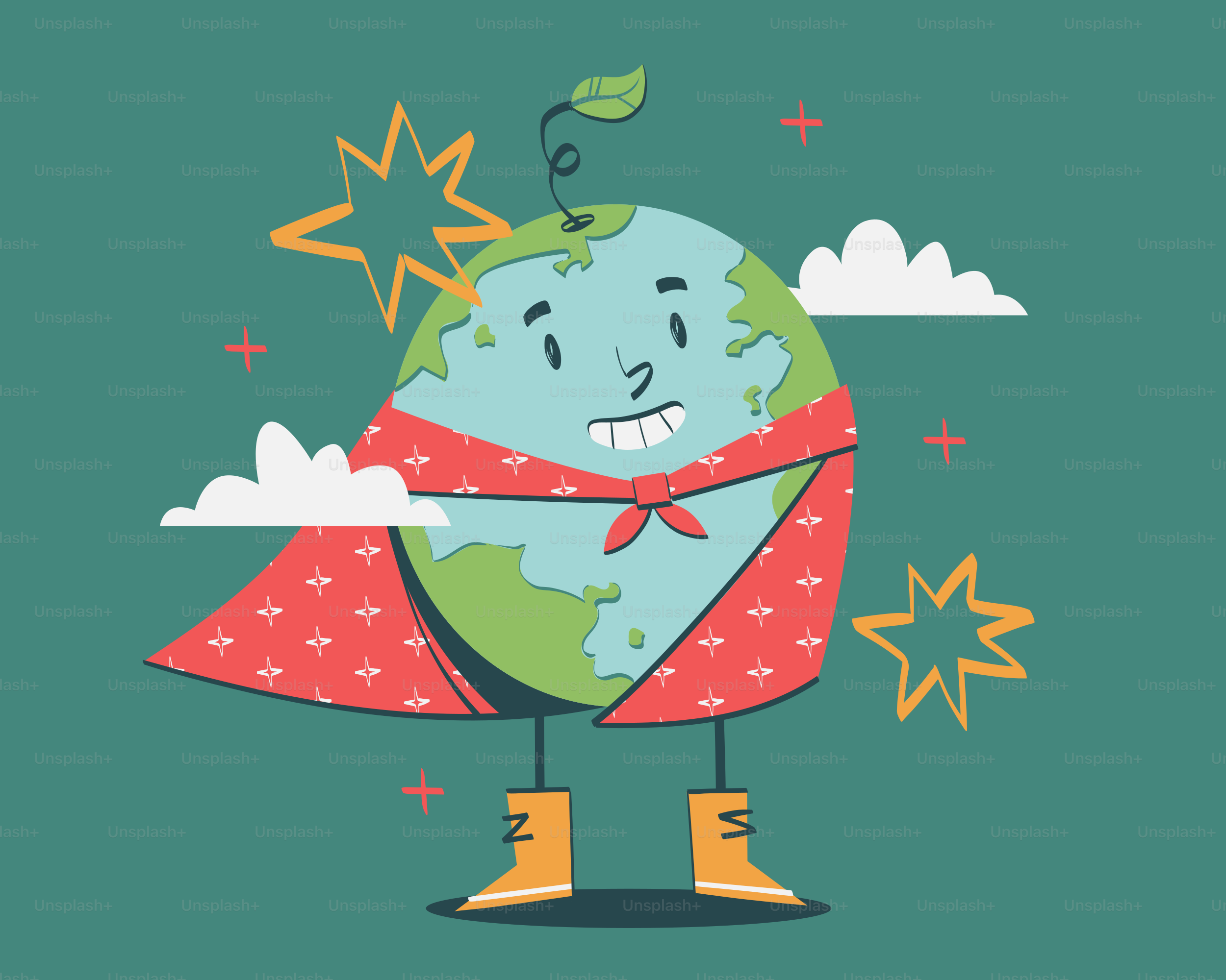 Earth is a superhero, protecting our environment. vector – Background ...