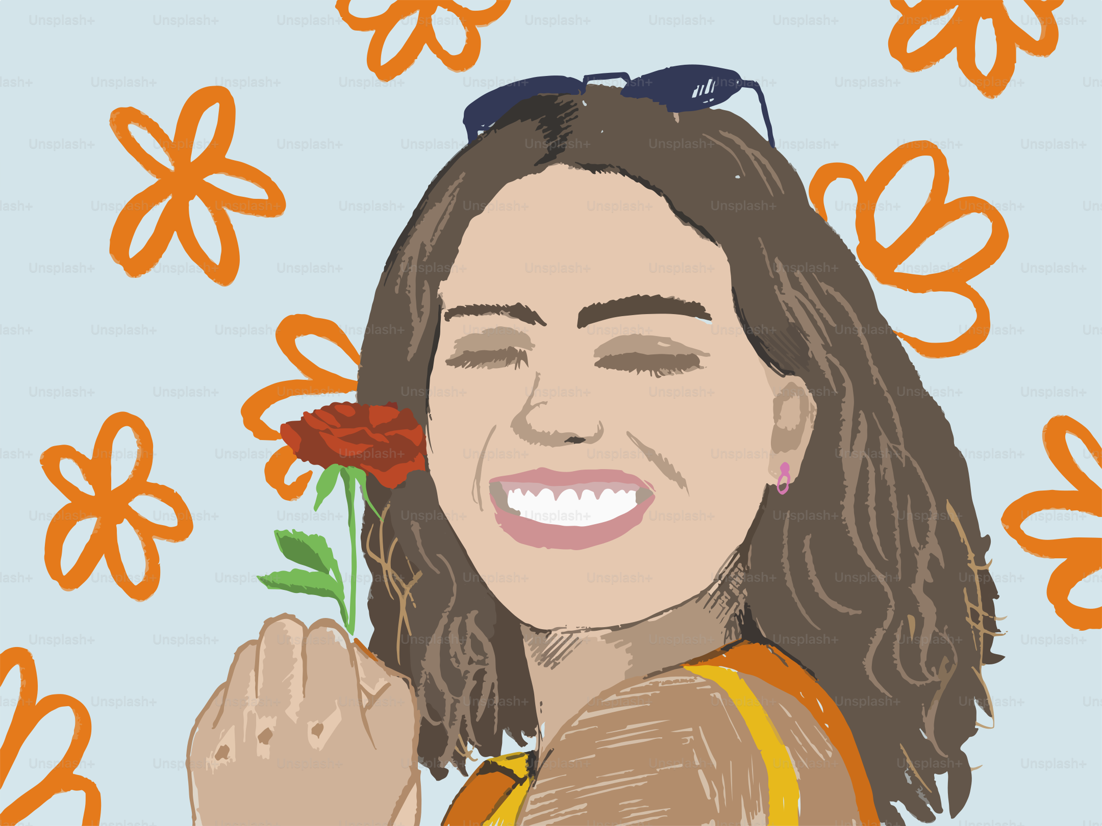 A smiling woman holds a red flower. vector – People Image on Unsplash