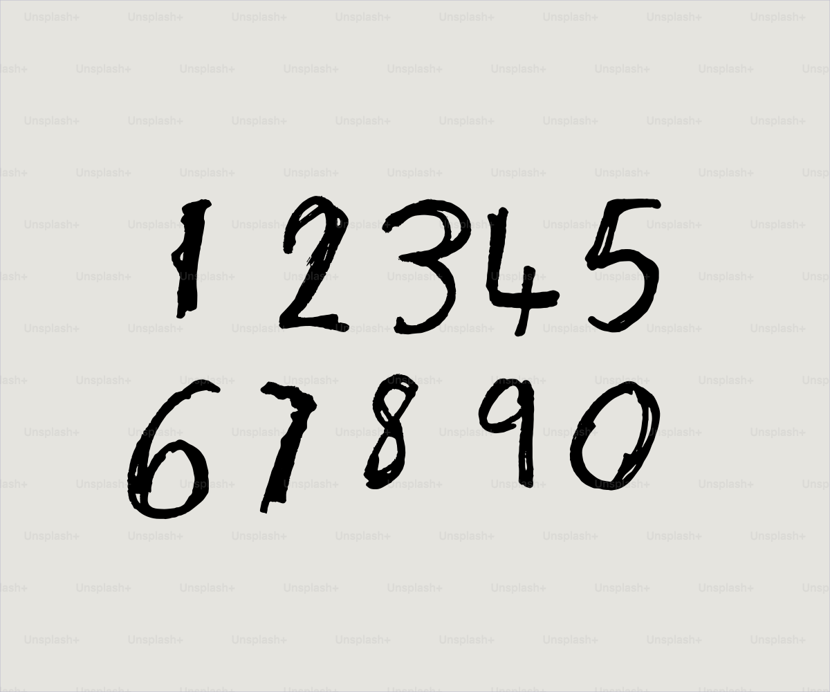 Numbers one through zero are written in a row. vector – Illustration ...
